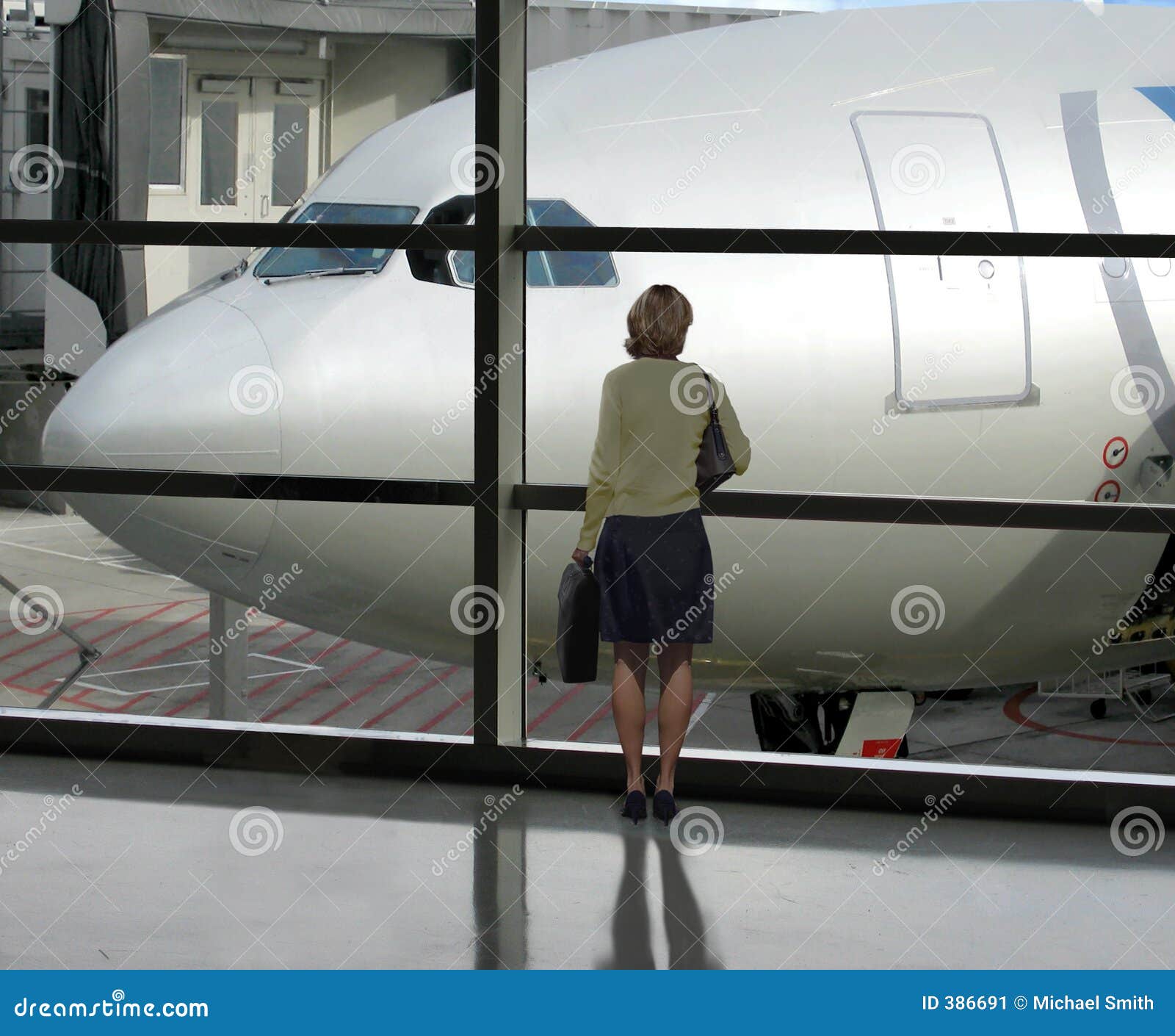 Waiting to board stock image. Image of business, flier - 386691