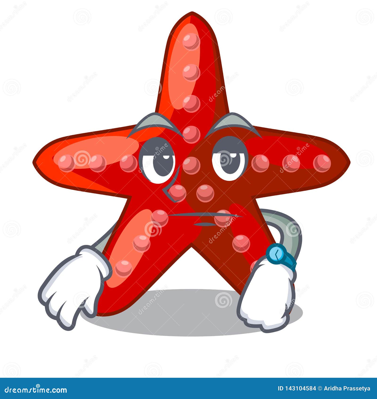Waiting Toy Red Starfish Cartoon Above Table Stock Vector ...