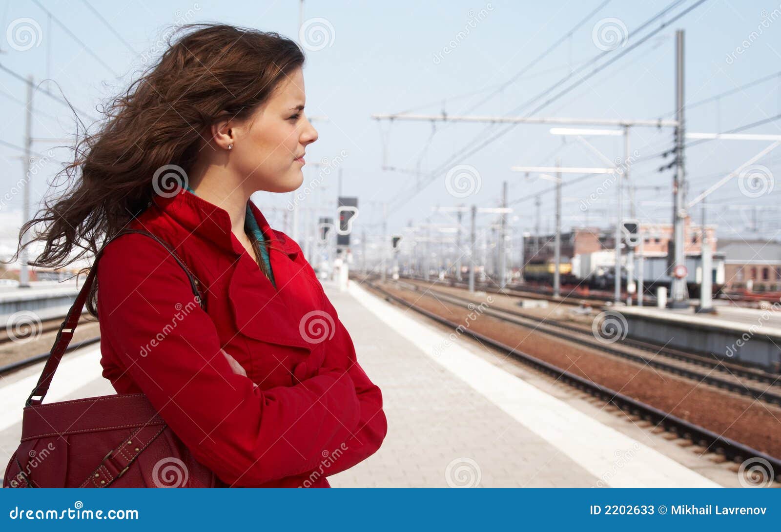 Waiting for a train stock image. Image of pretty, teenager - 2202633
