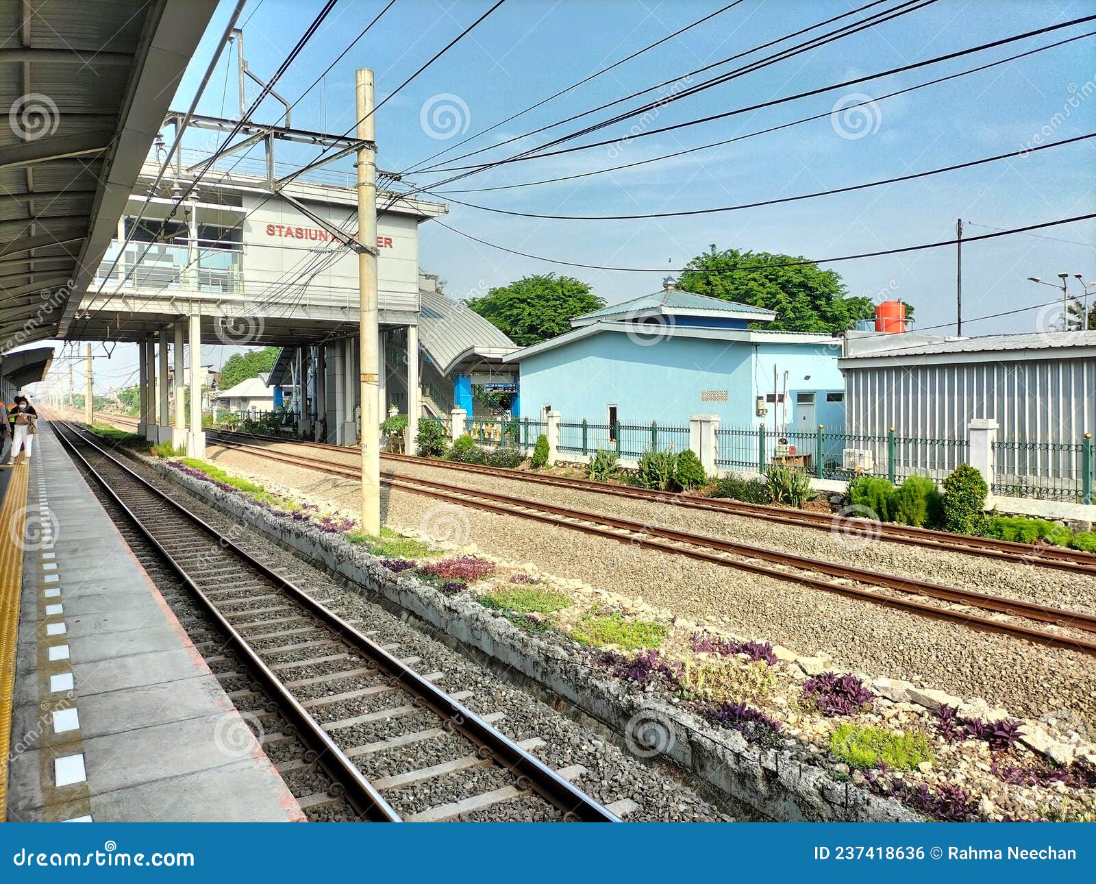 Klender Station, Jakarta. KRL Train Stopping At Klender Jakarta Station ...