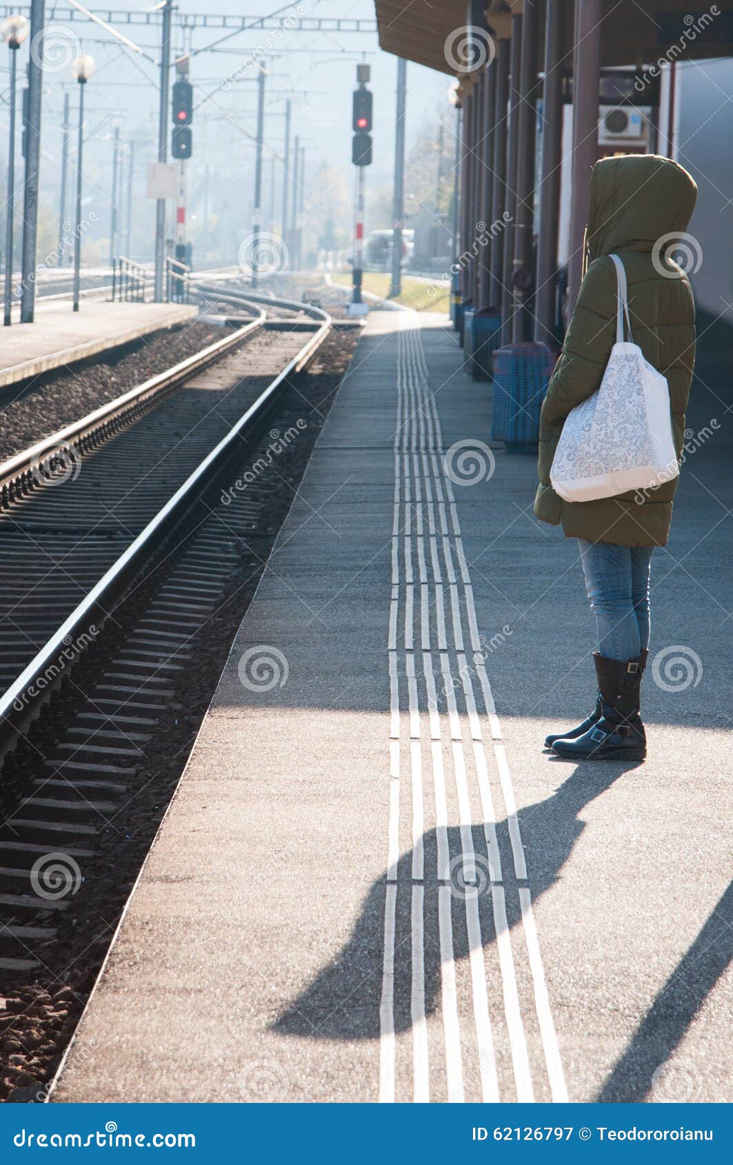 Waiting the train stock image. Image of cold, times, station - 62126797