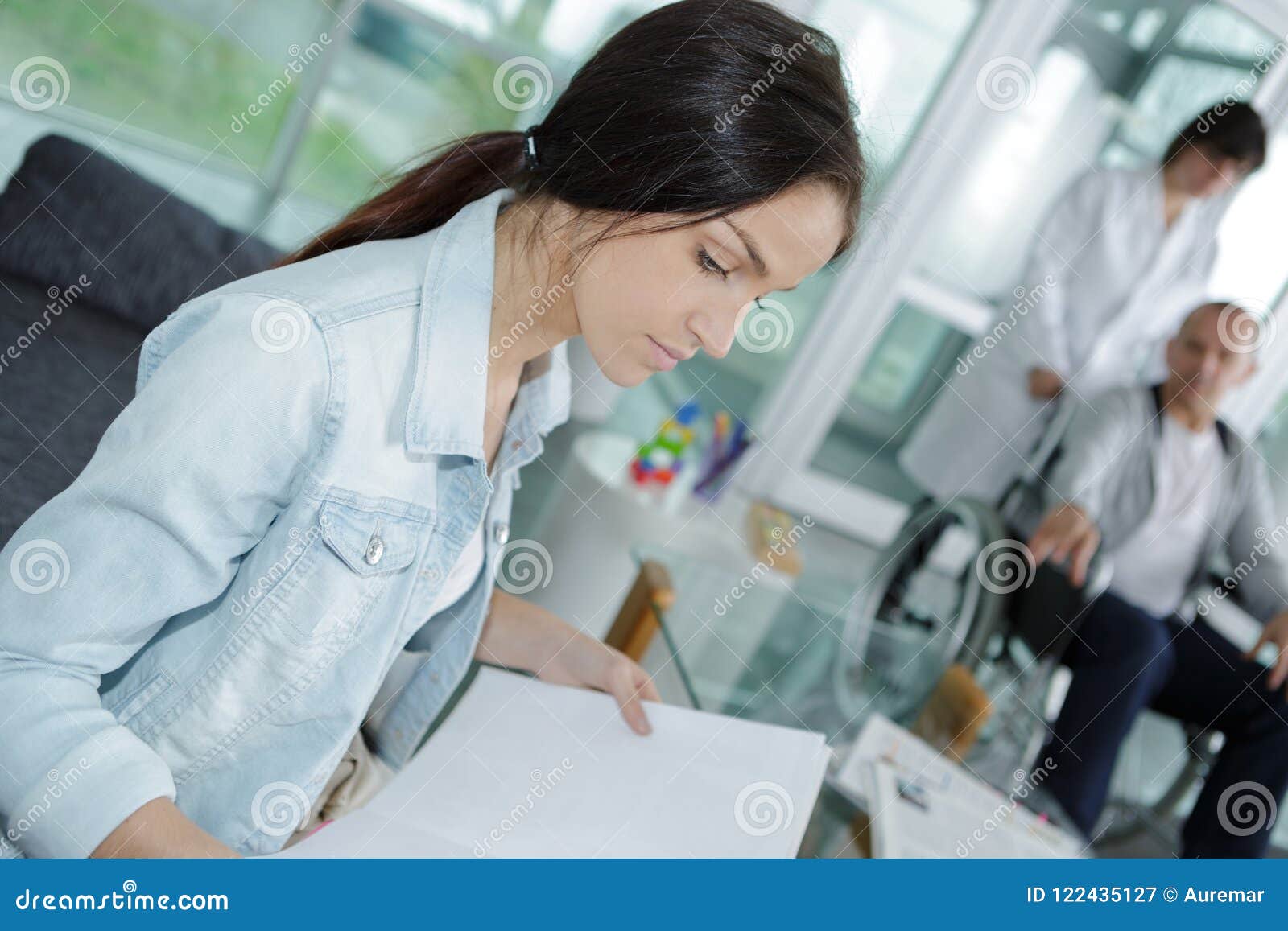 Waiting for the visit stock image. Image of handicapped - 122435127