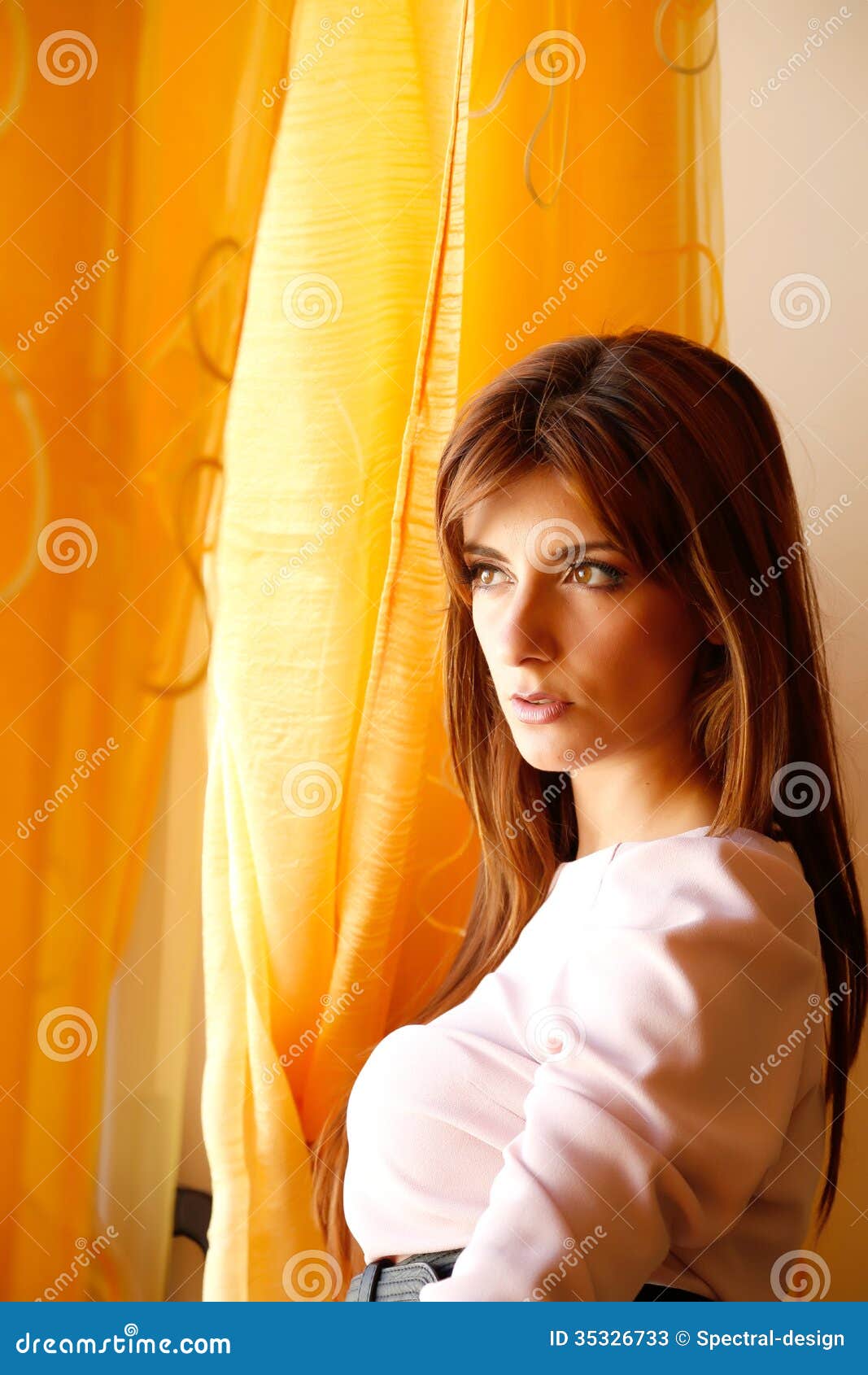 Waiting at the window stock image. Image of inside, miss - 35326733