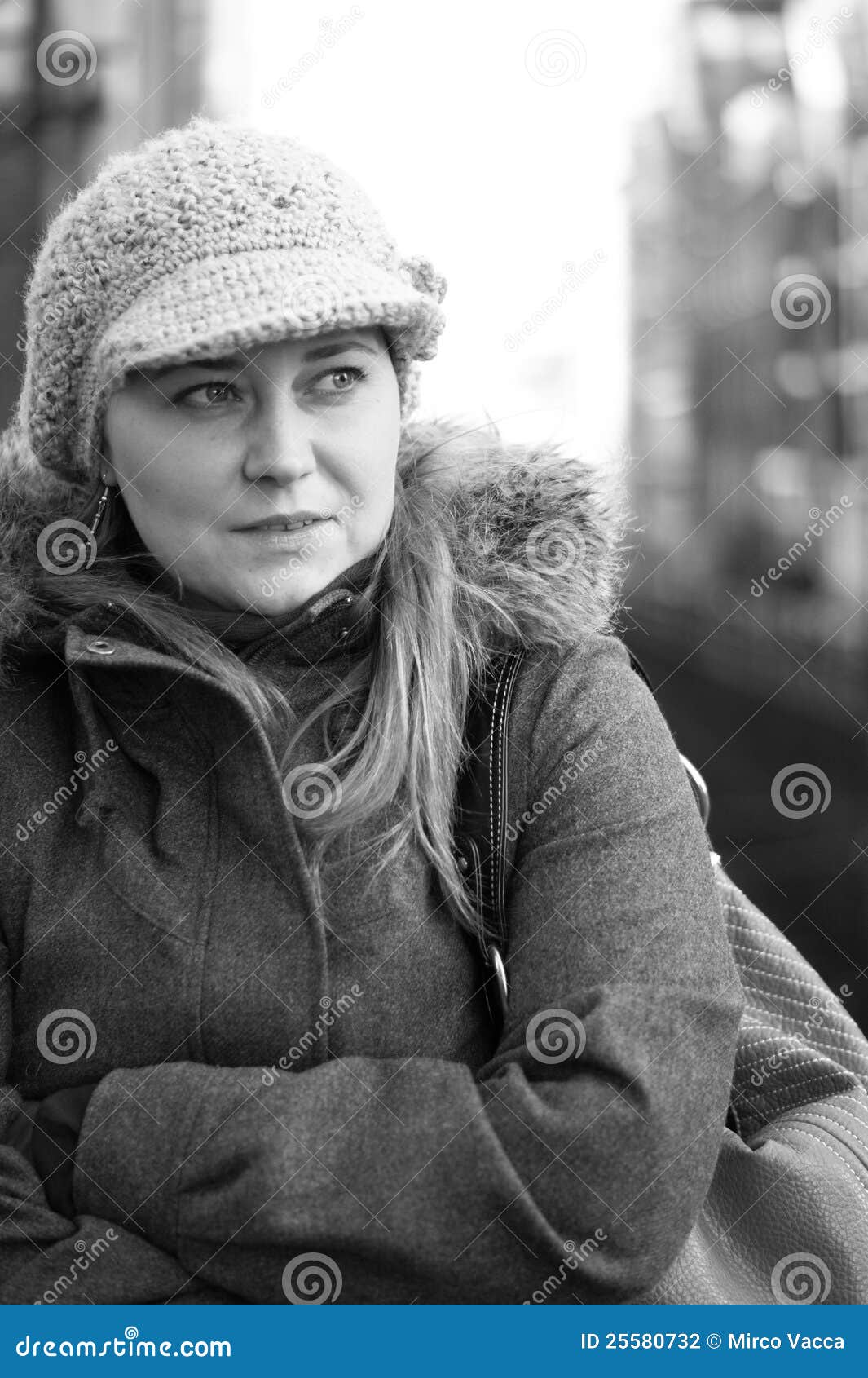 Waiting woman stock photo. Image of person, woman, monochrome - 25580732