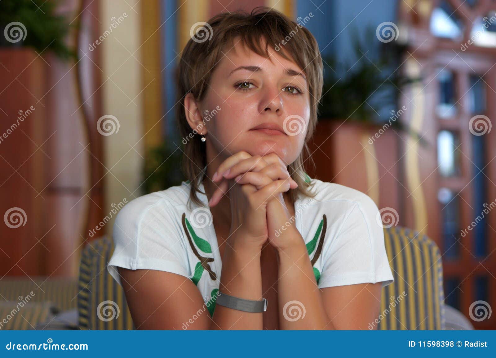 Waiting woman in hotel stock photo. Image of elegance - 11598398