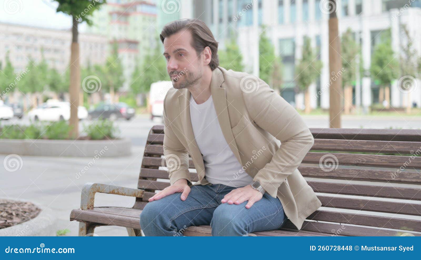 Waiting Young Man Leaving Bench after Checking Time Stock Photo - Image ...