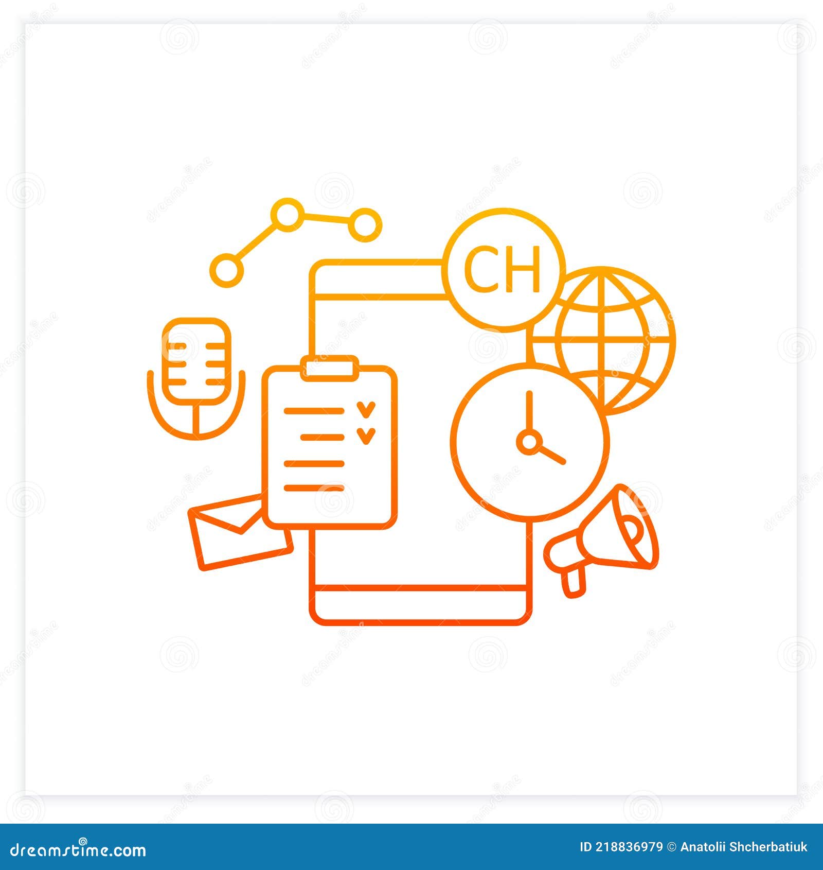 Waitlist gradient icon stock vector. Illustration of headphones - 218836979