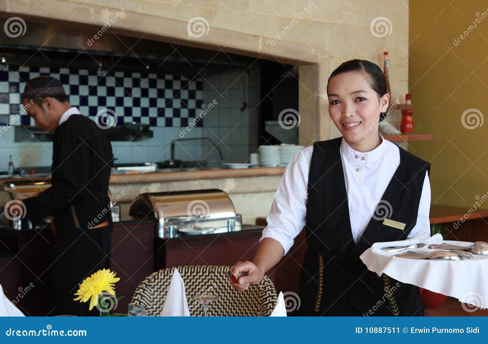 Waitress stock image. Image of staff, uniform, restaurant - 10887511