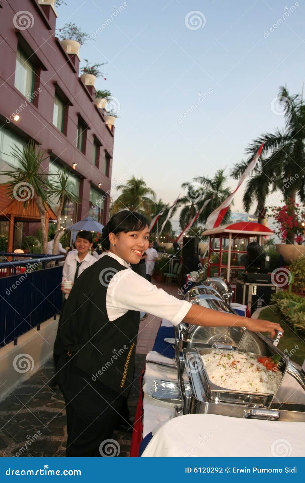 Waitress at banquet stock photo. Image of hotelier, food - 6120292