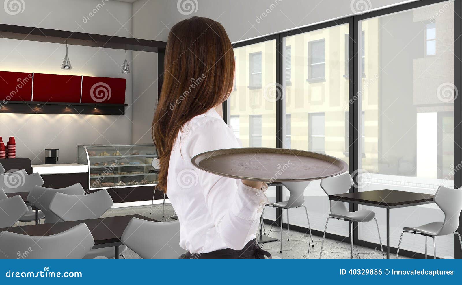 Waitress at a Cafe stock photo. Image of professional - 40329886
