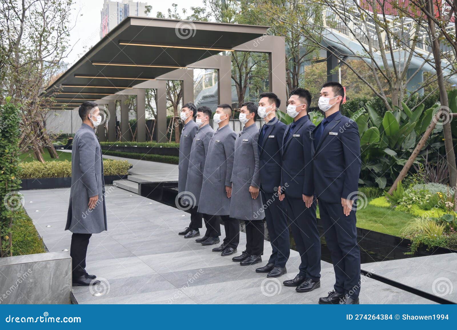 Chinese Waitress Standing Practice Editorial Stock Image - Image of ...