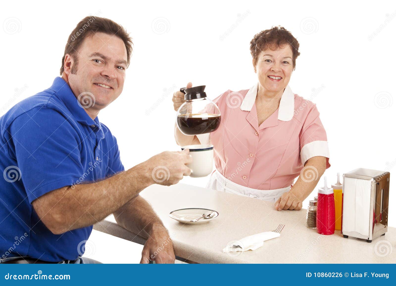 Waitress and Customer in Diner Stock Photo - Image of female, food ...