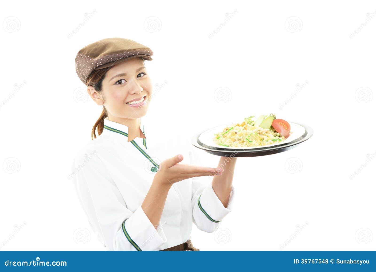 Waitress Delivering Meals To Table Stock Photo - Image of club ...
