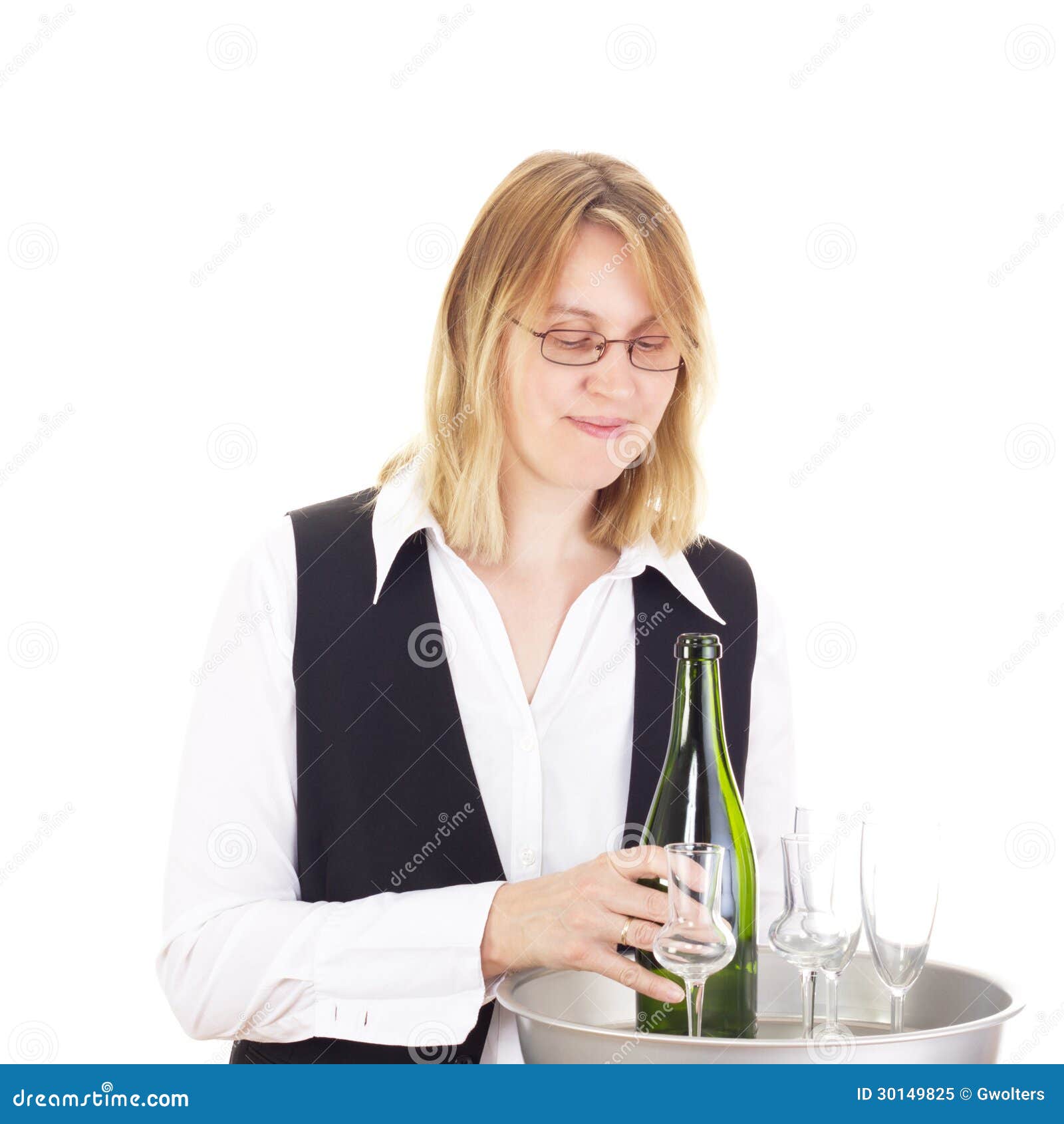 Waitress With Dinner Tray And Plates Stock Photography | CartoonDealer ...
