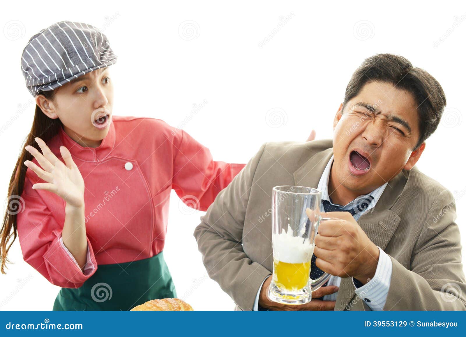 Waitress and Drunk Customer Stock Image - Image of excitement, beer ...