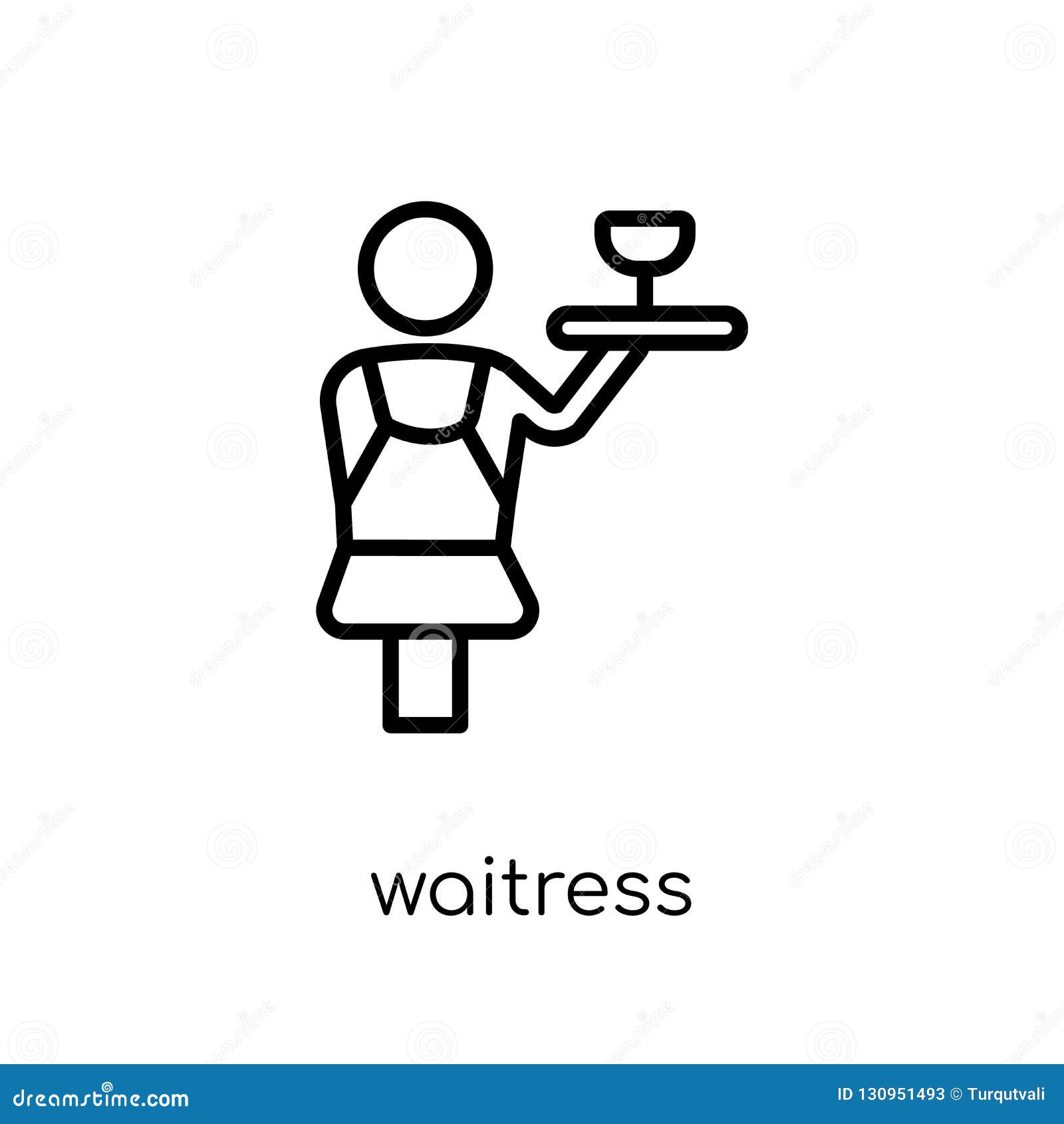 Waitress Icon On White Background. Simple Element Illustration From ...