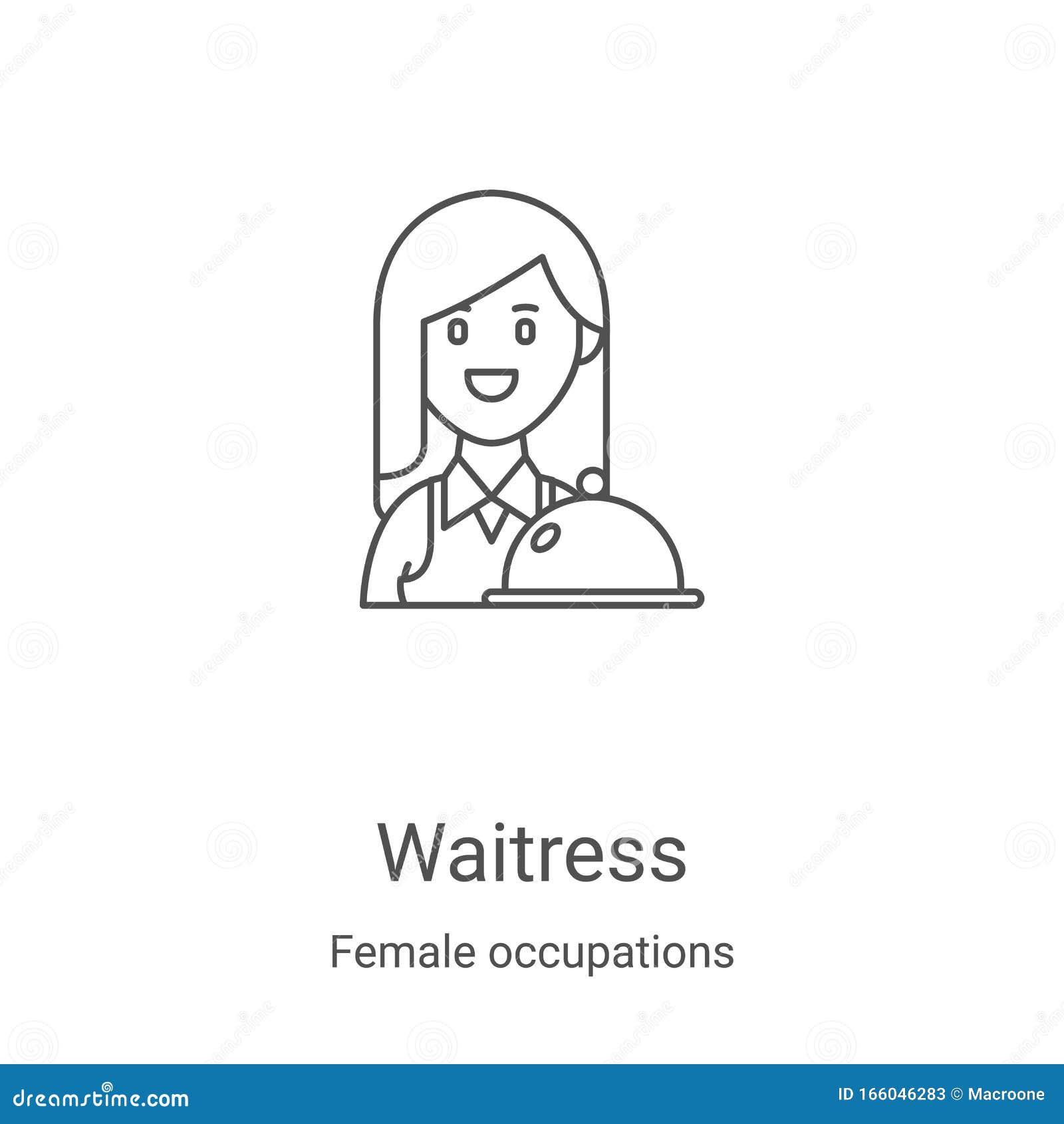 Waitress Icon Vector from Female Occupations Collection. Thin Line ...
