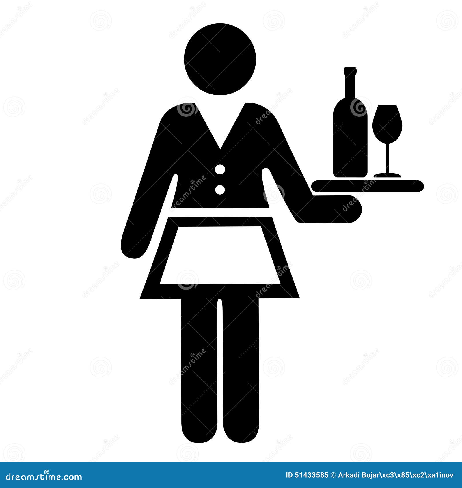 Servant Waitress Logo Design Concept, Restaurant Logo Template Vector ...