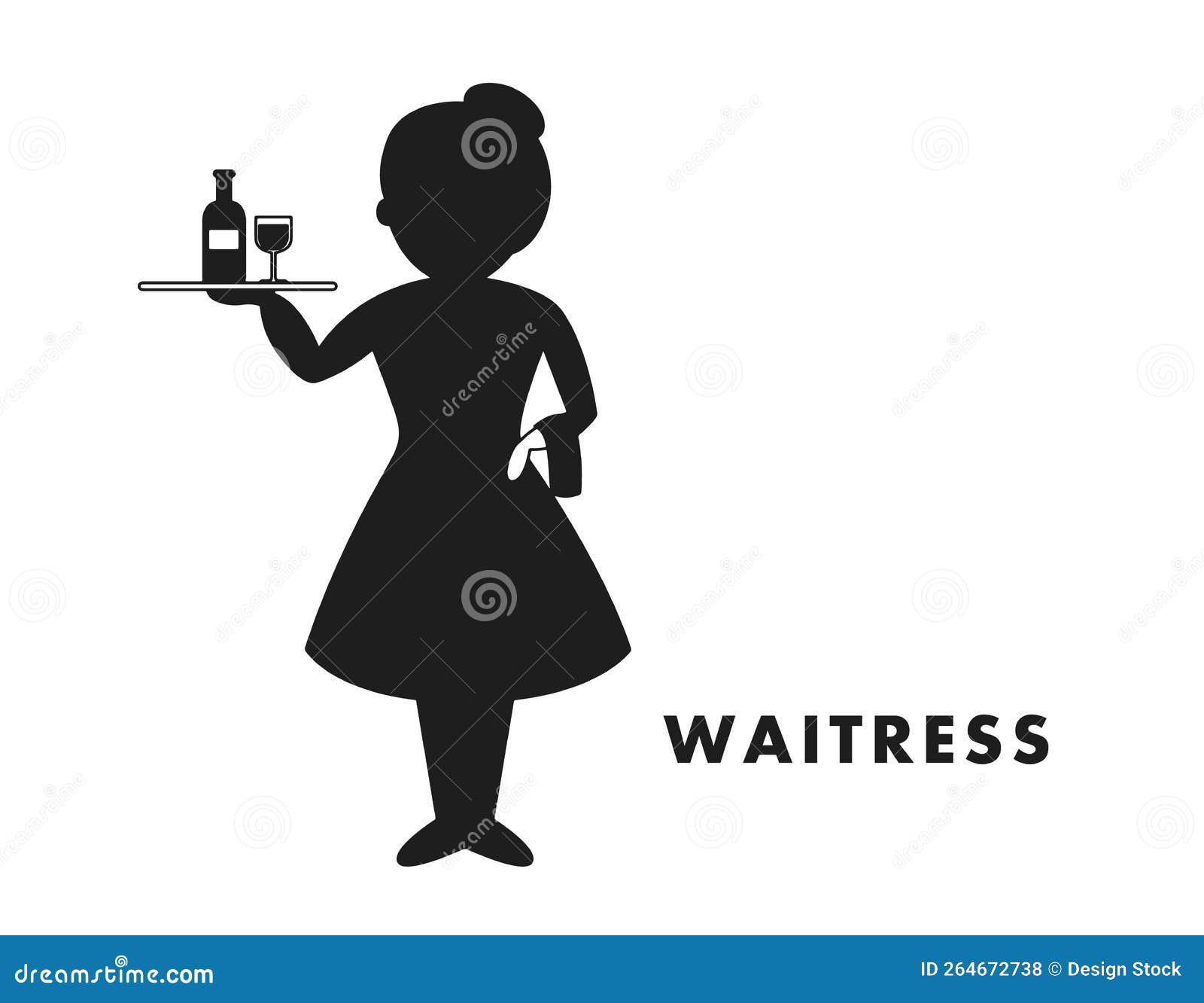 Waitress Isolated Vector Silhouettes Stock Illustration - Illustration ...