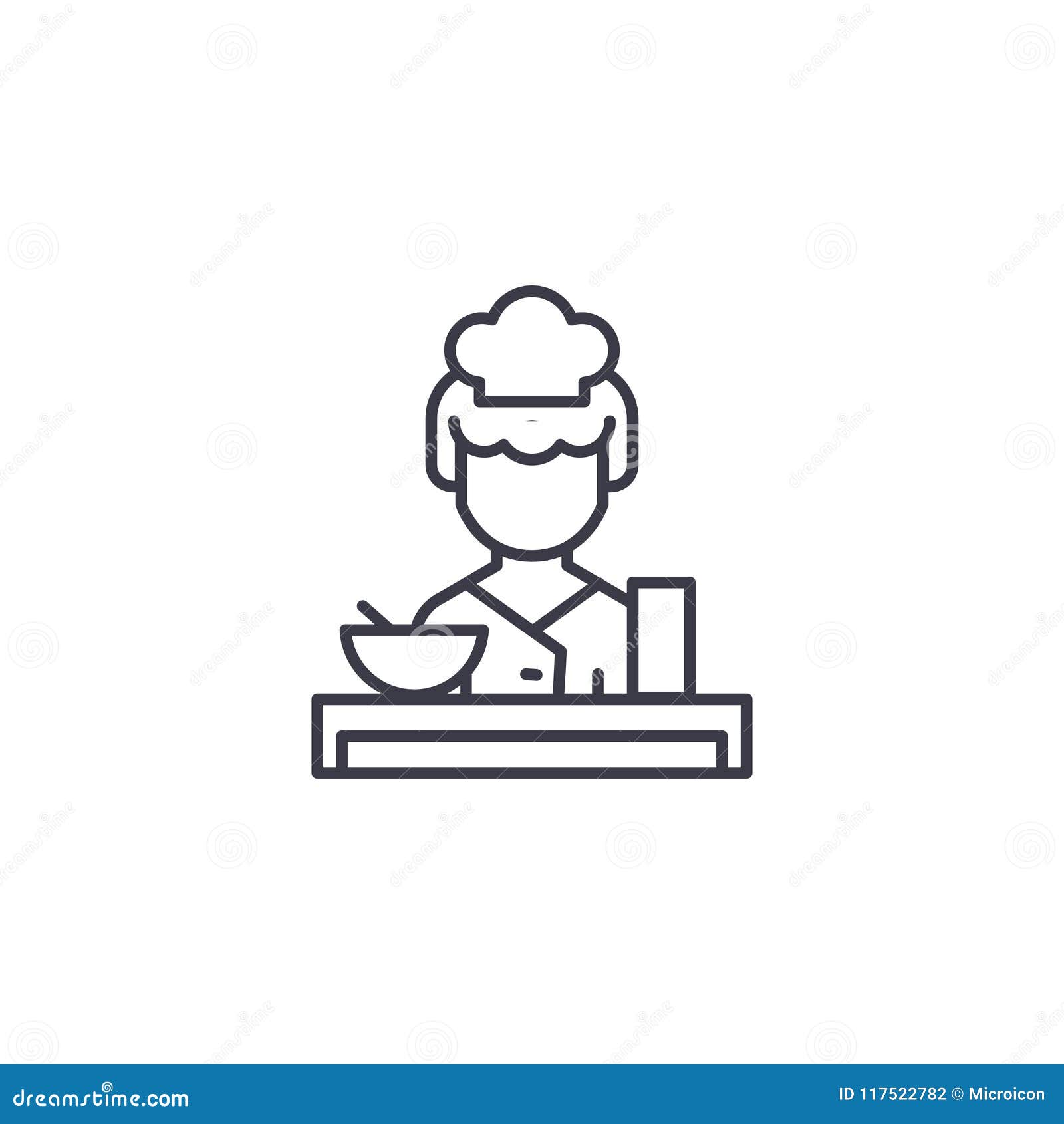 Waitress Linear Icon Concept. Waitress Line Vector Sign, Symbol ...
