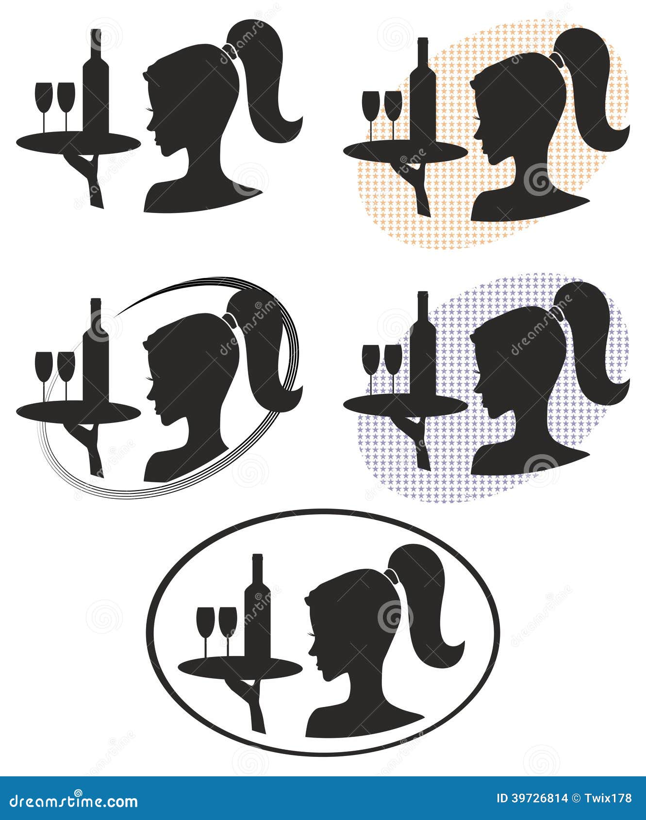 Waitress logo stock illustration. Illustration of logo - 39726814
