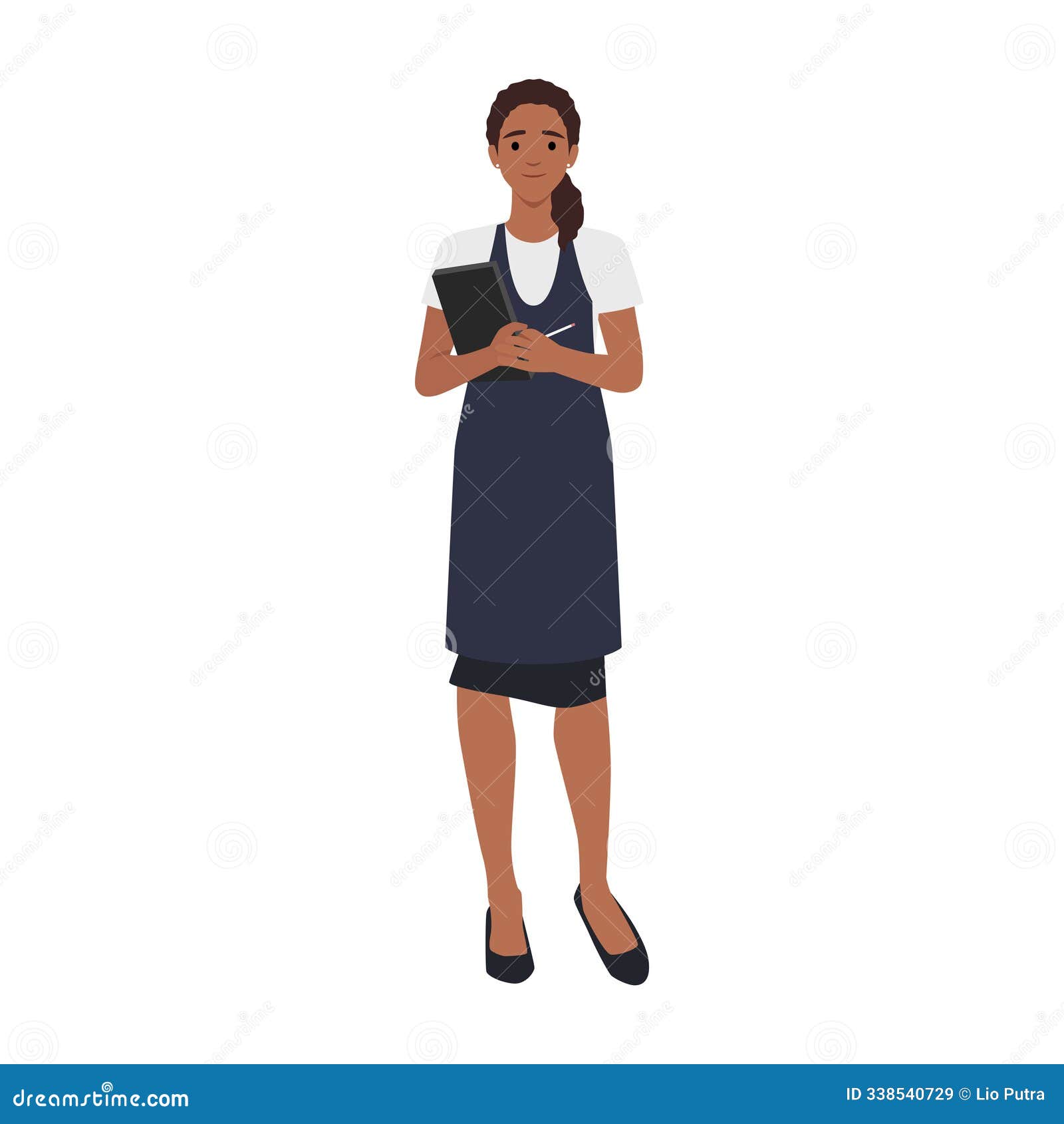 Waitress with a Pen and Notepad Taking Order Stock Illustration ...