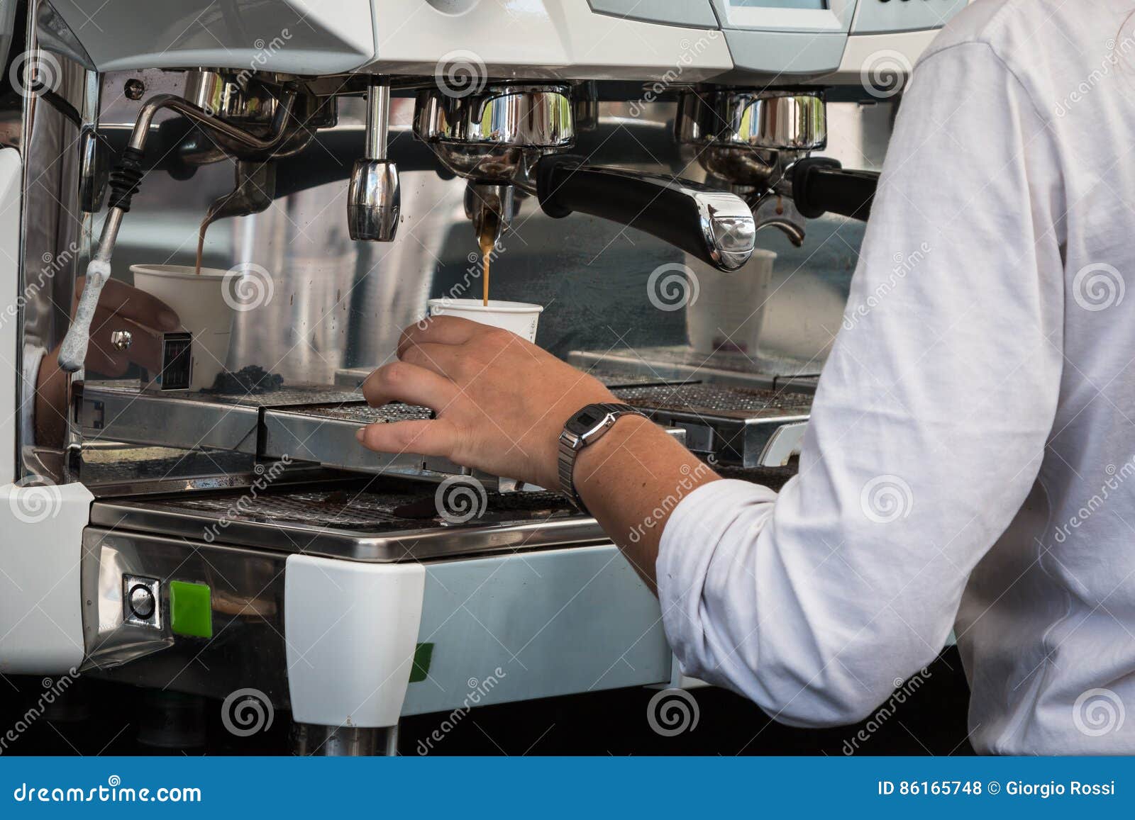 Waitress Preparing Espresso Coffee in Restaurant Stock Photo - Image of ...