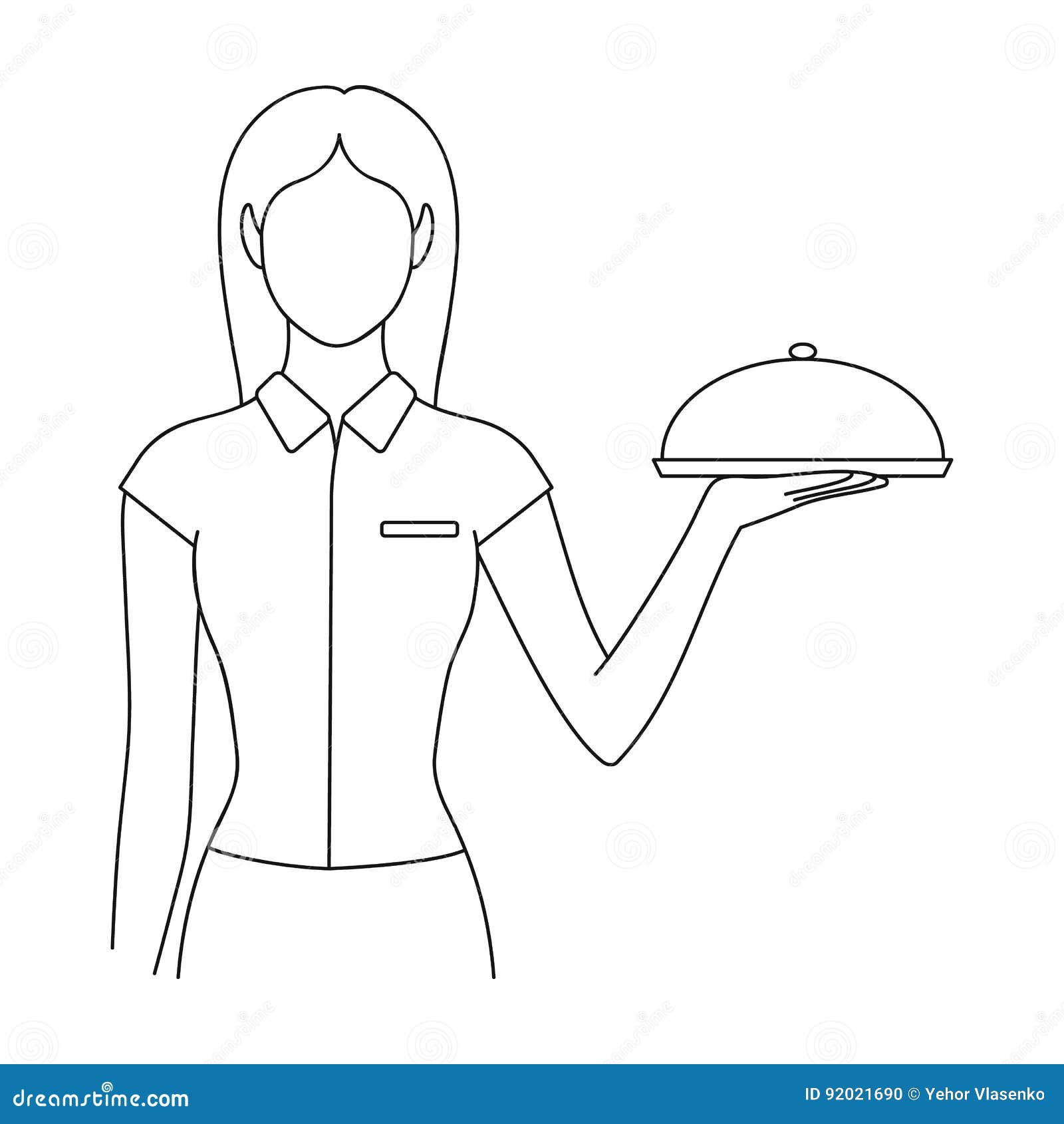 The Waitress.Professions Single Icon in Outline Style Vector Symbol ...