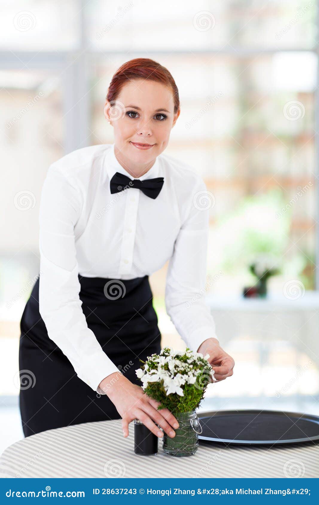 Waitress in restaurant stock image. Image of joyful, cheerful - 28637243