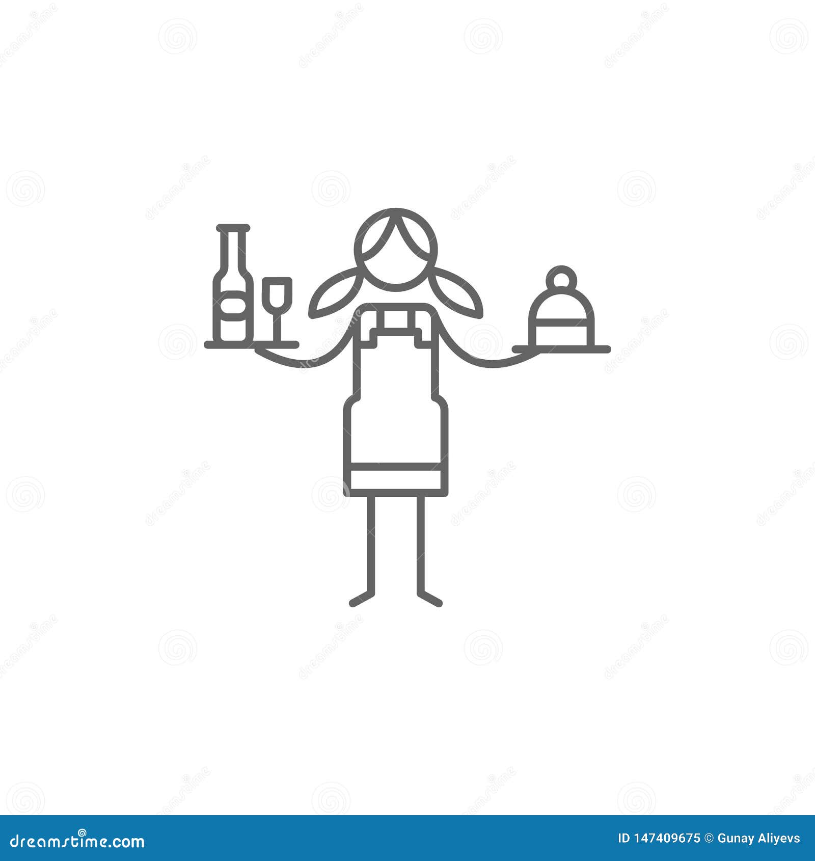 Waitress, Restaurant Icon. Element of Restaurant Icon. Thin Line Icon ...