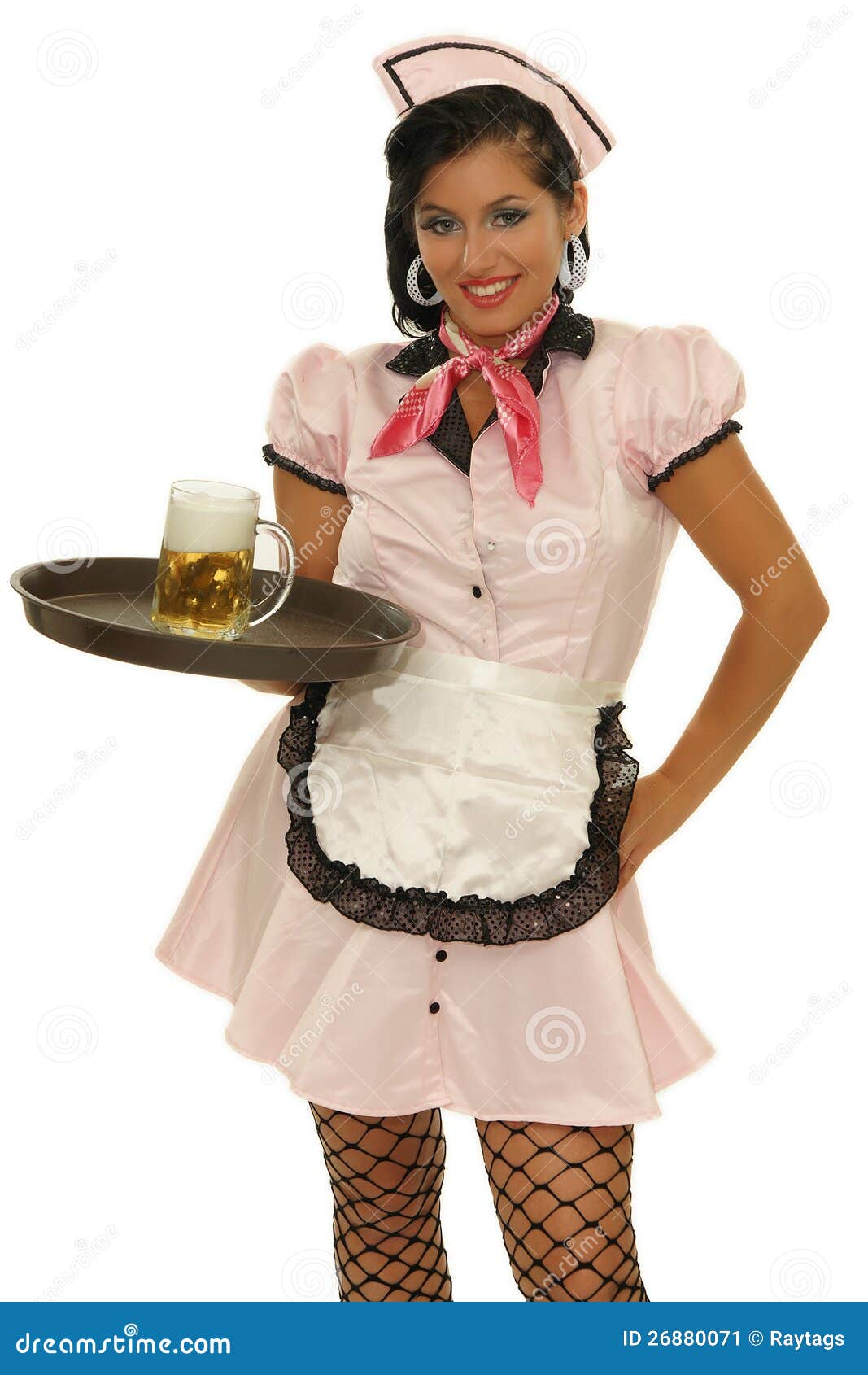 Waitress - Retro Style stock image. Image of person, receipt - 26880071