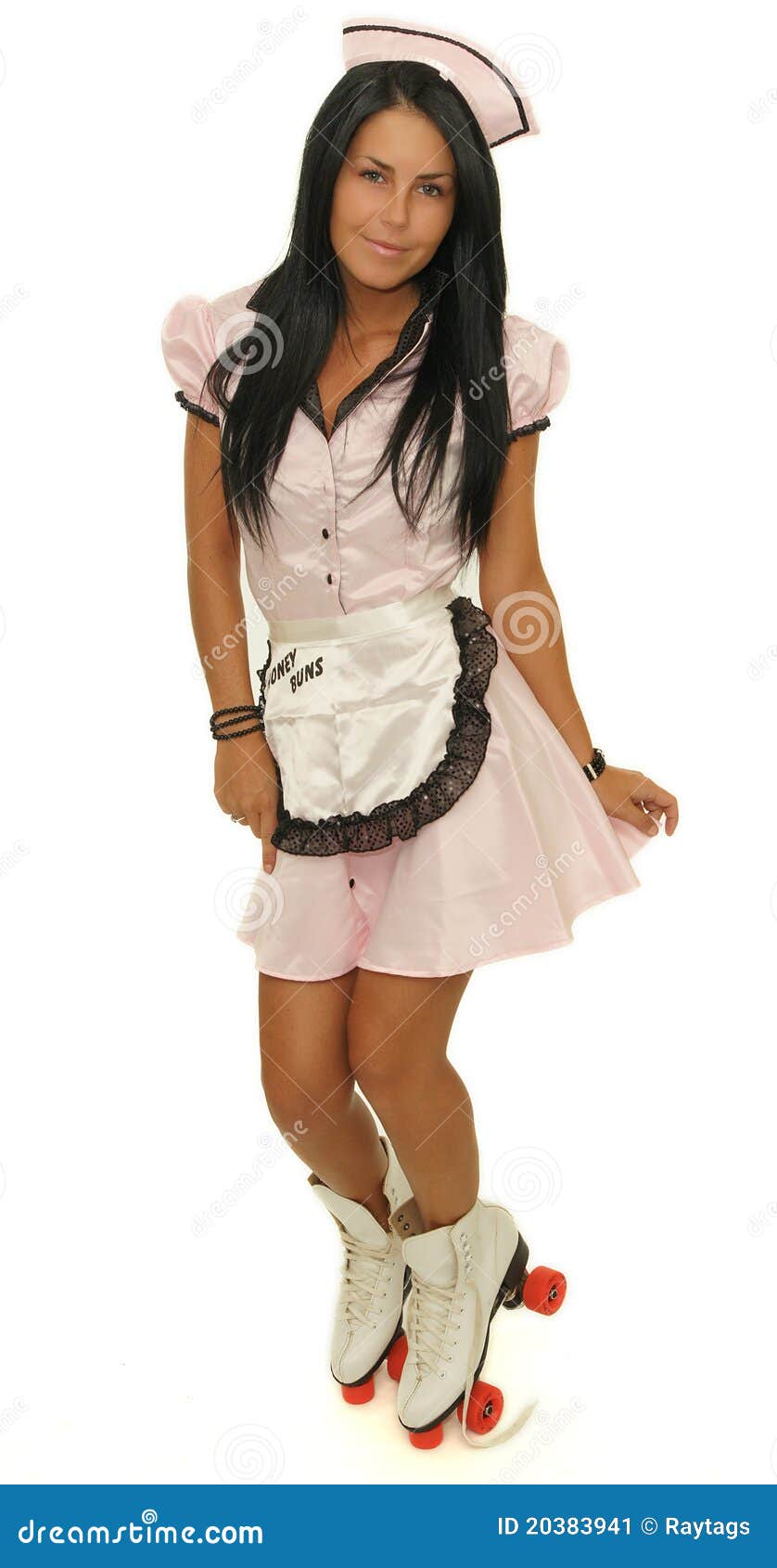 Waitress with roller skate stock image. Image of body - 20383941