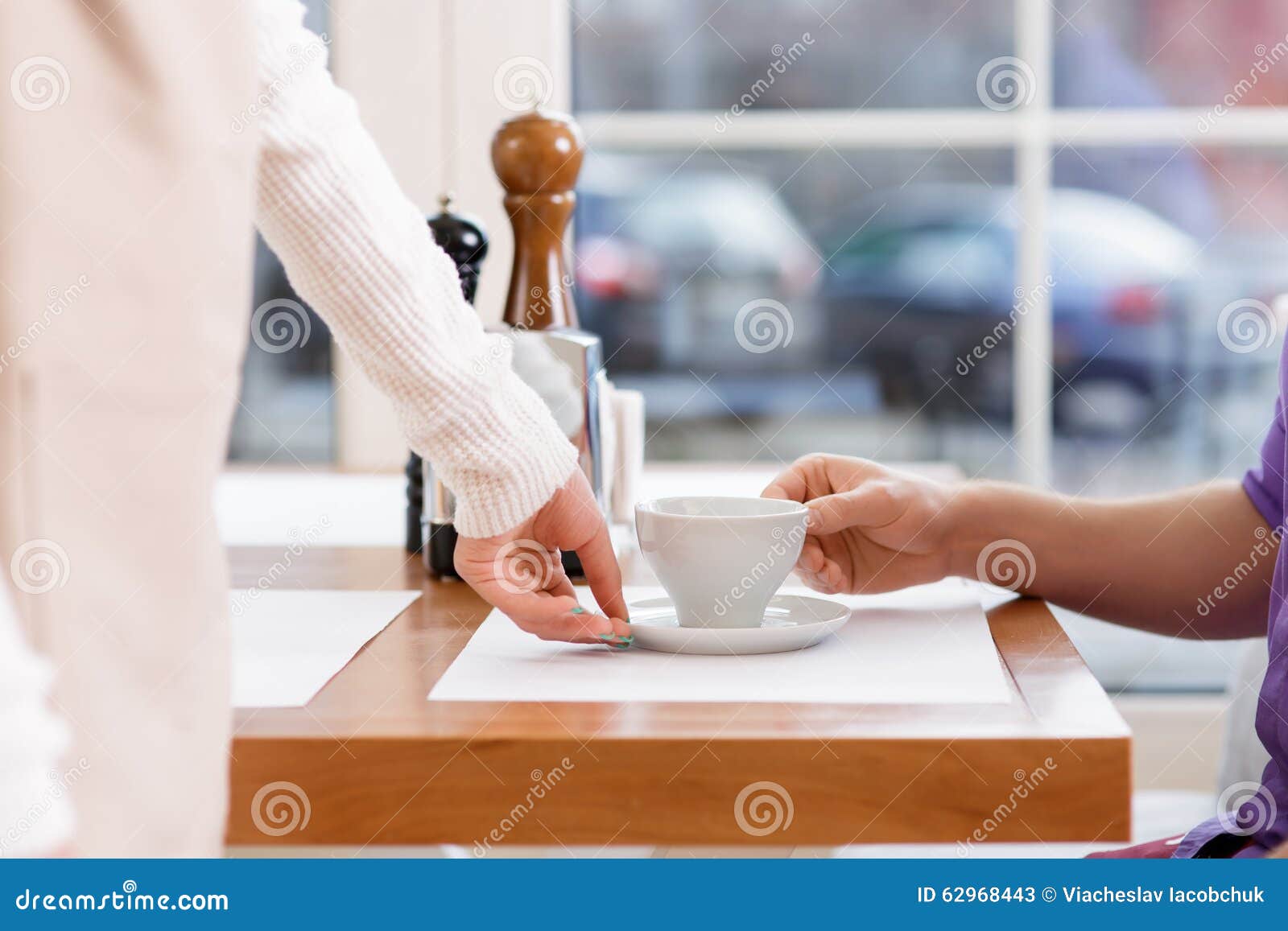 Waitress Serving a Cup Pf Coffee Stock Image - Image of cafe, customer ...