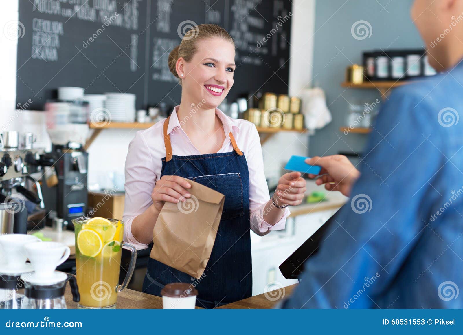 Waitress Serving A Slice Of All Dressed Pizza Royalty-Free Stock Photo ...