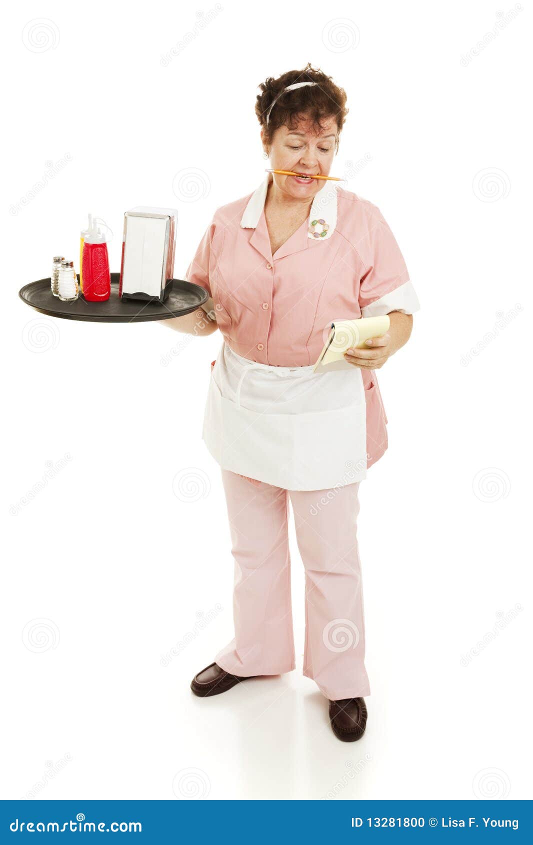 Waitress Shift Begins stock photo. Image of female, food - 13281800