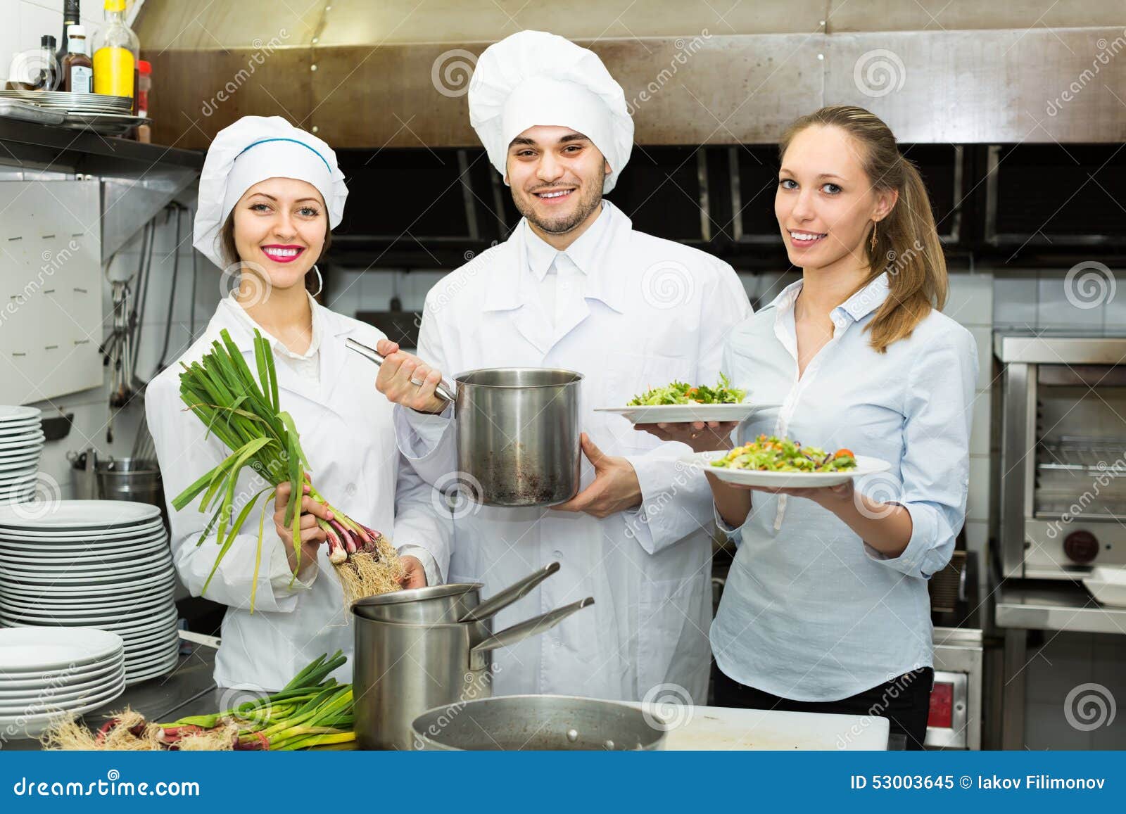 Waitress Taking Dish from Kitchen Stock Image - Image of business ...
