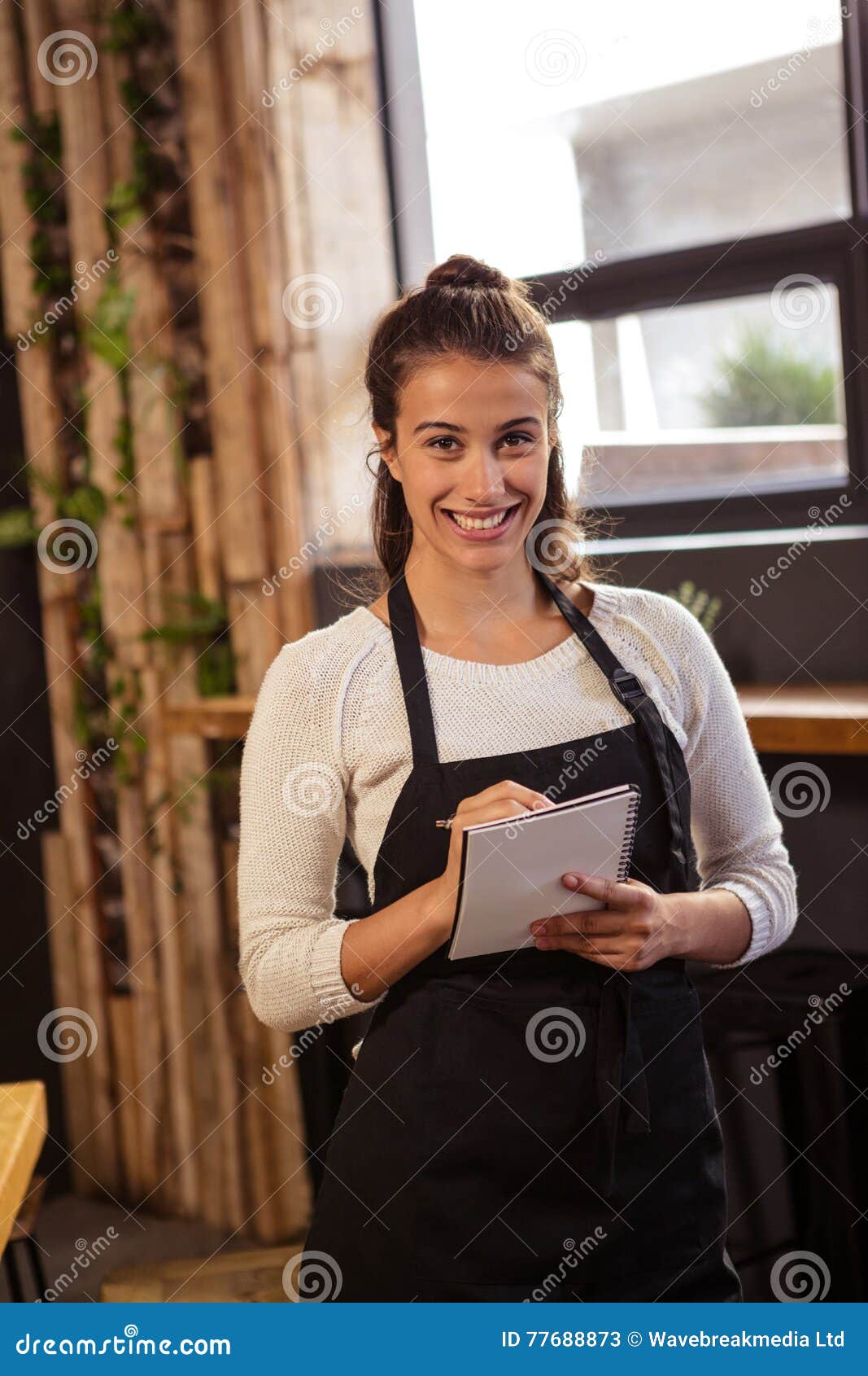 Waitress Taking Order in Cafeteria Stock Image - Image of blonde ...