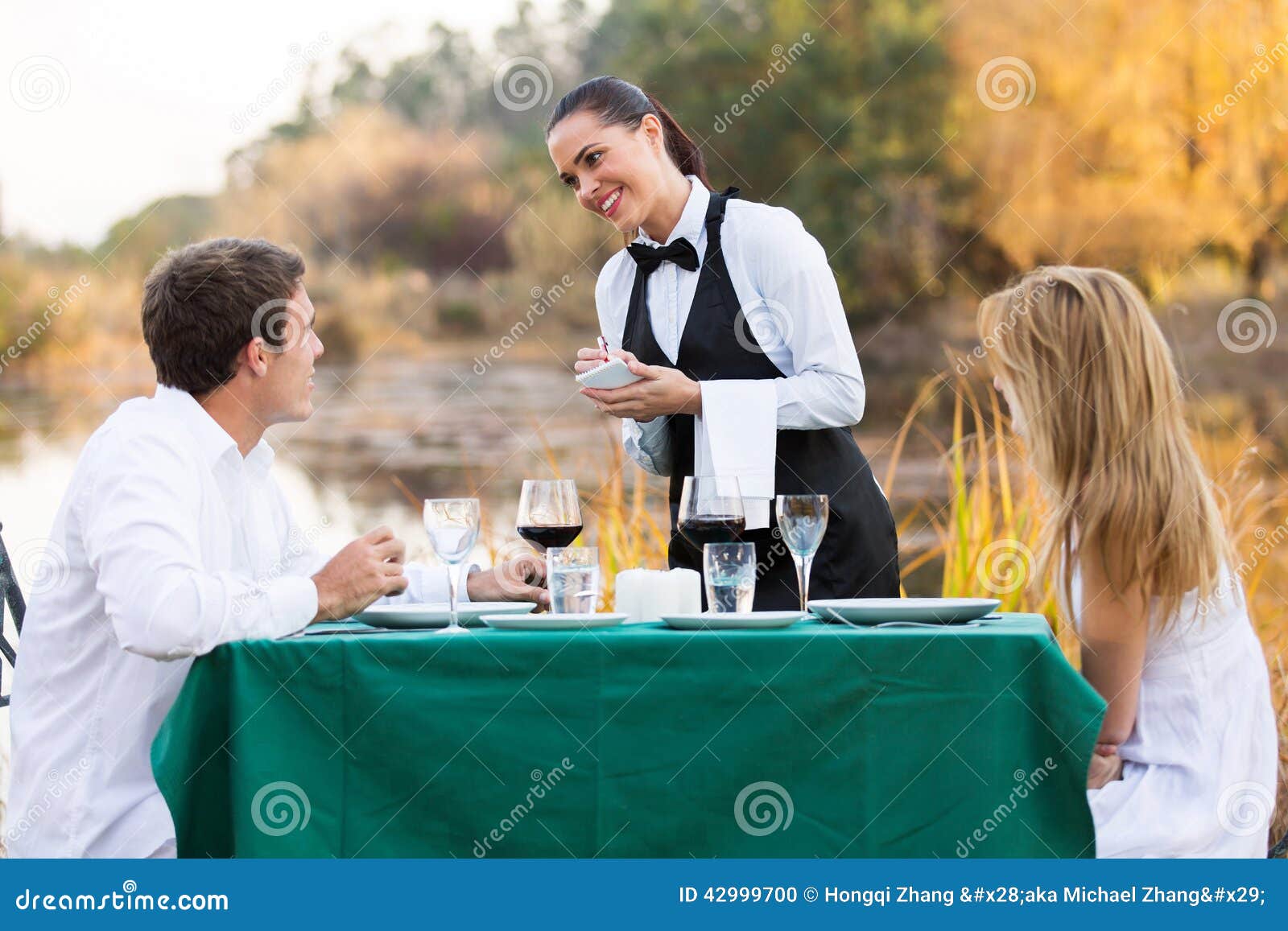 Waitress Taking Order Customer Stock Photo - Image of lifestyle, couple ...