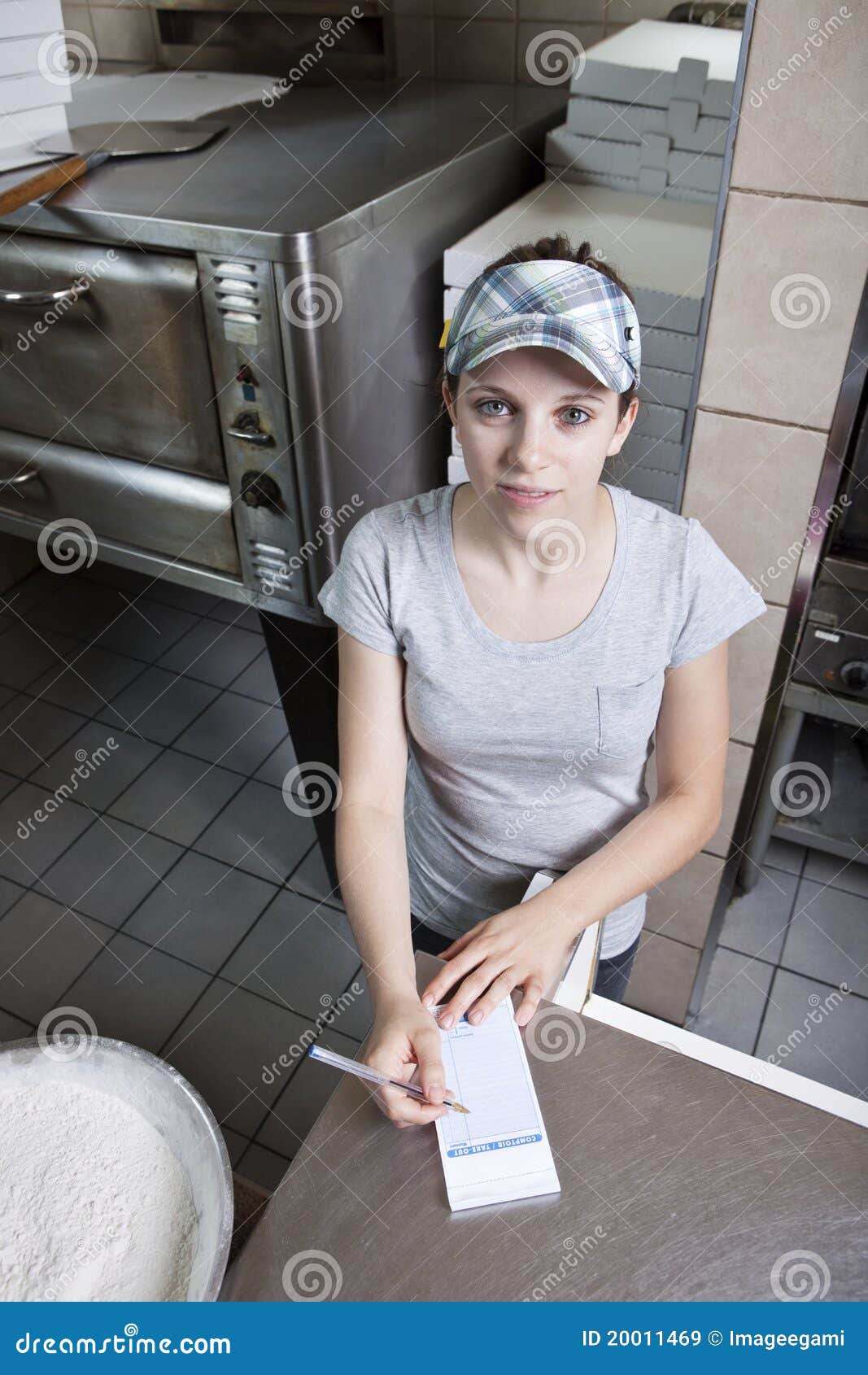 Waitress Taking Order in a Fast Food Restaurant Stock Image - Image of ...