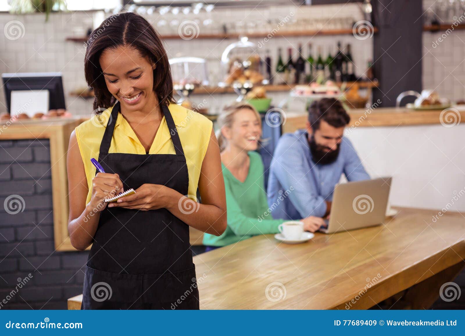 Waitress Taking Order on a Notebook Stock Image - Image of food, city ...