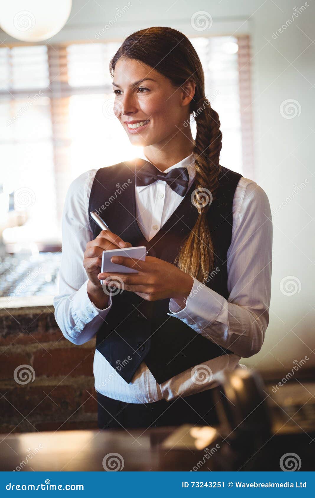Waitress Taking Order on a Notebook Stock Image - Image of happy ...