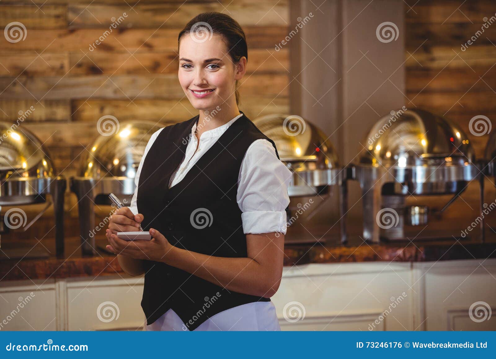 Waitress Taking Order on a Notebook Stock Photo - Image of casual ...