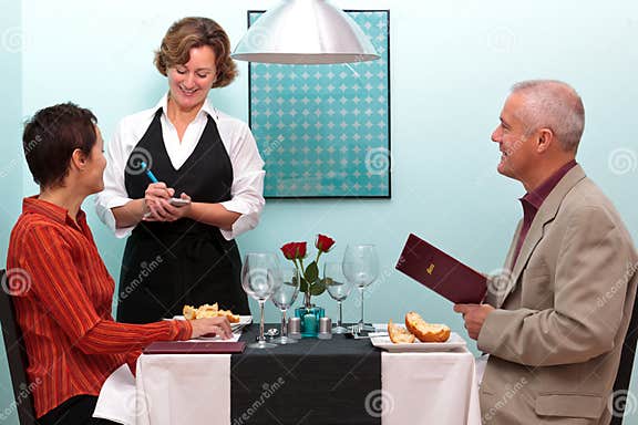 Waitress Taking an Order in a Restaurant Stock Image - Image of serving ...