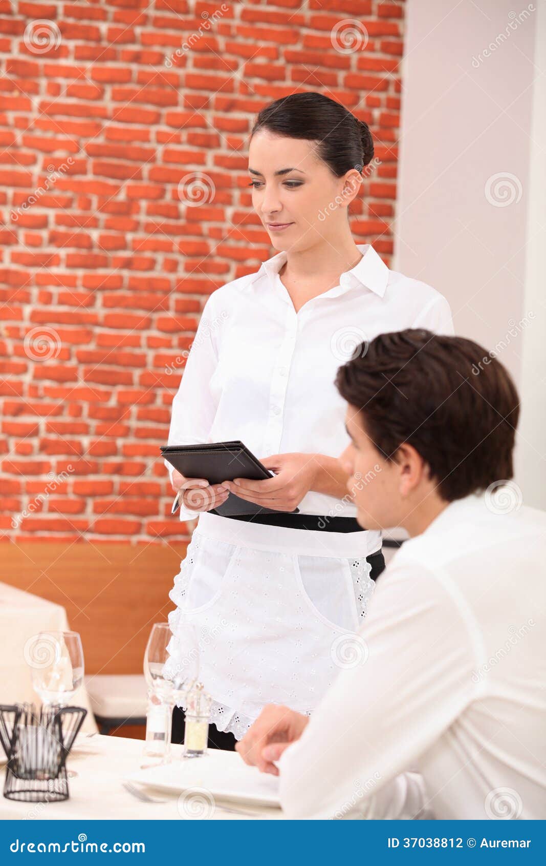 Waitress taking an order stock photo. Image of advise - 37038812