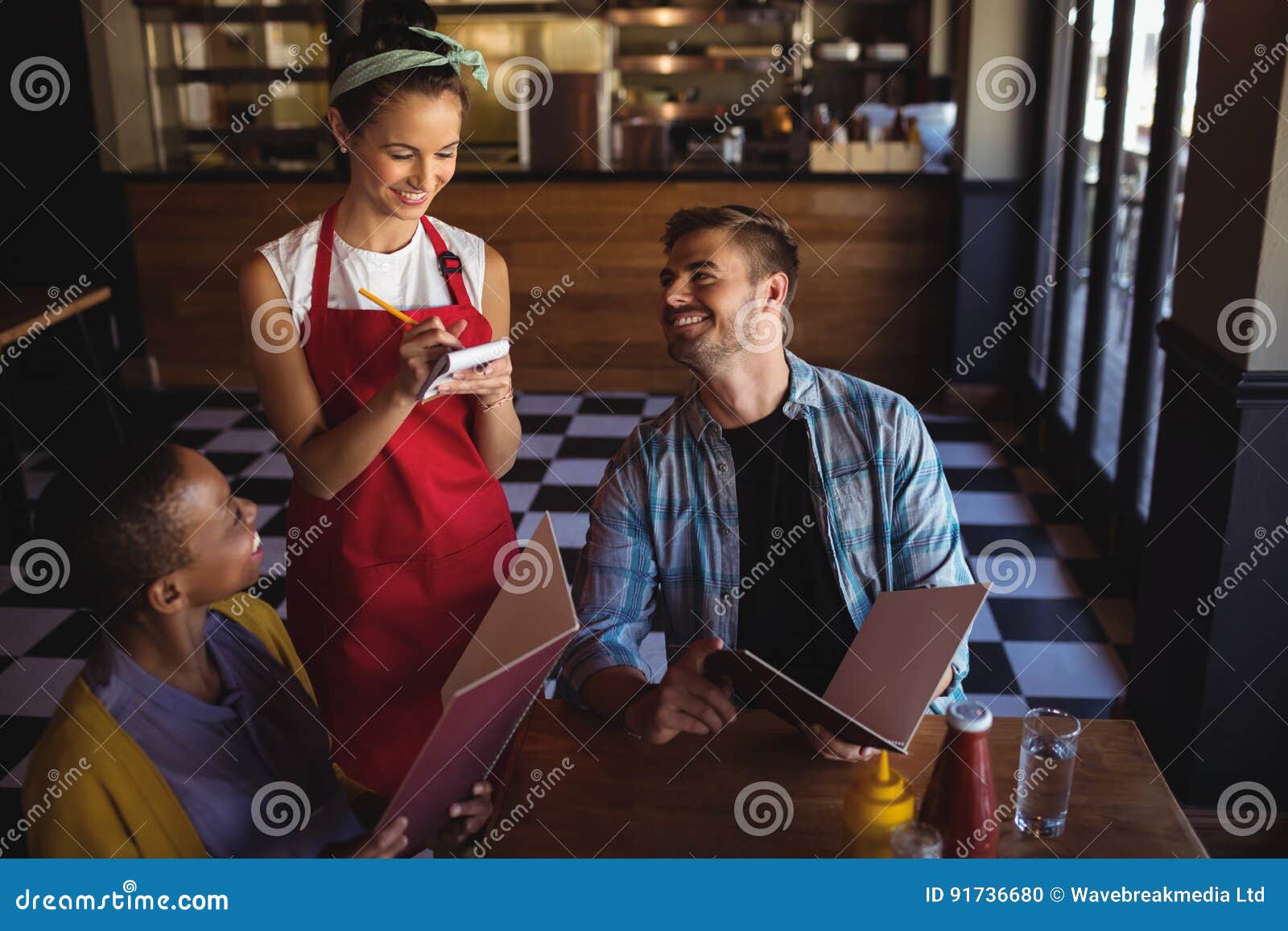Waitress Taking Order at Restaurant Stock Photo - Image of interacting ...