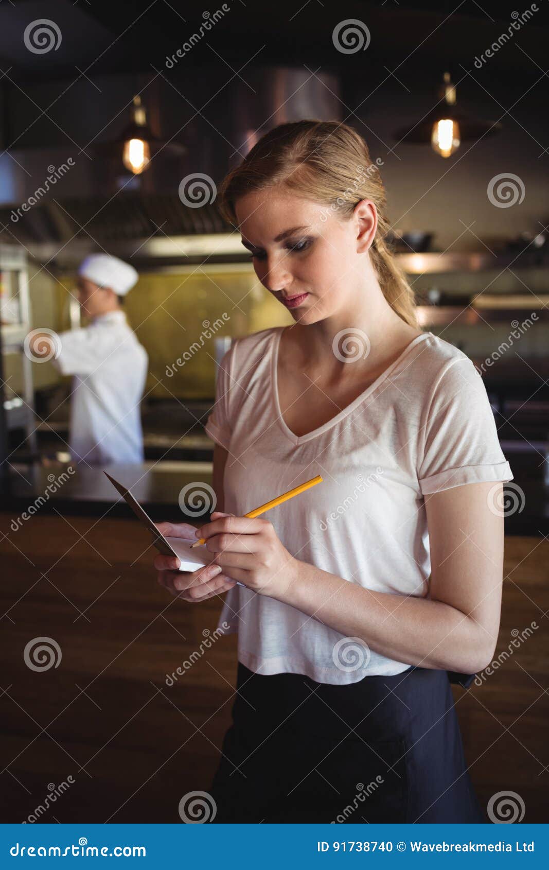Waitress Taking Order at Restaurant Stock Photo - Image of people ...