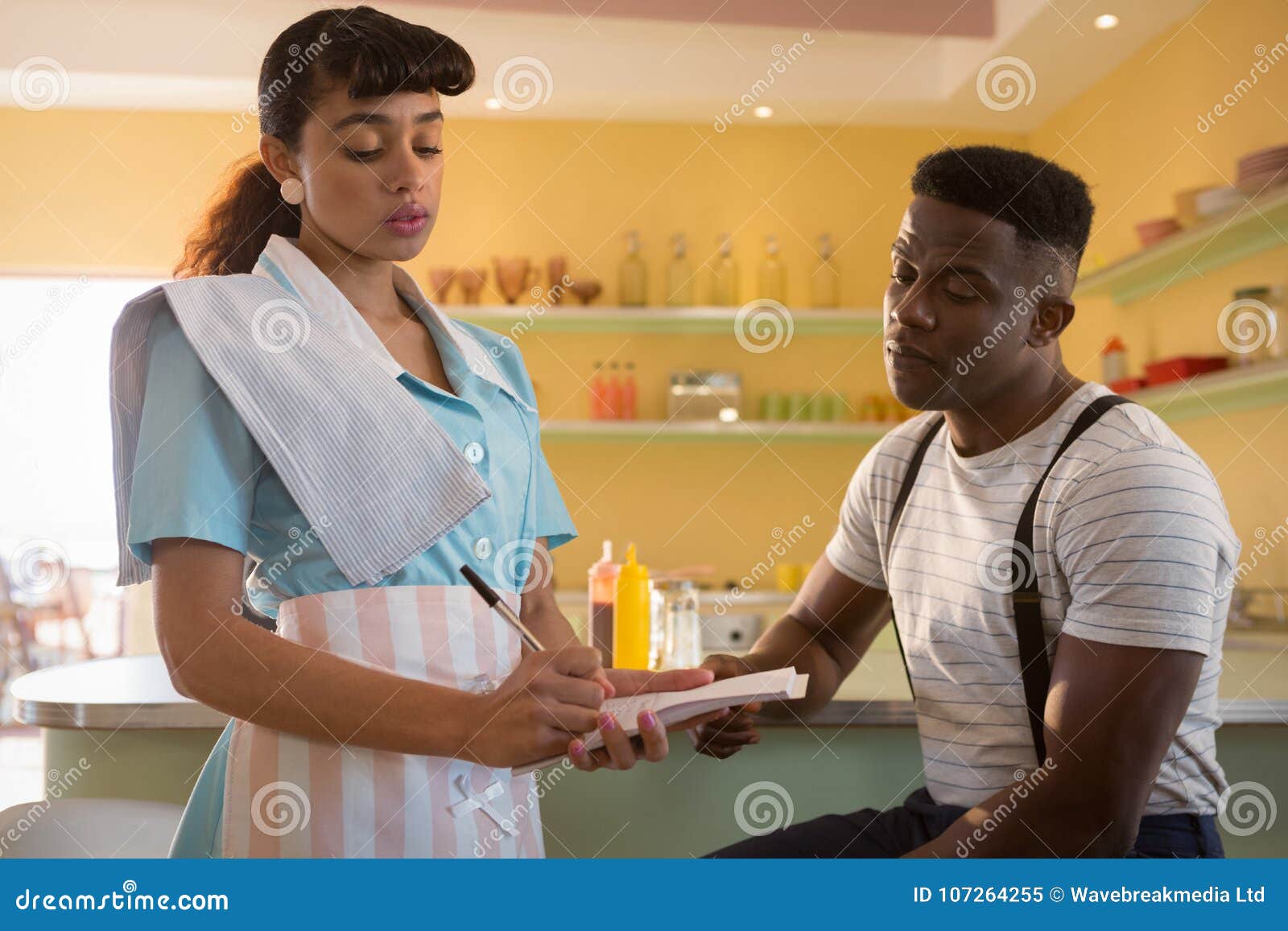 Waitress Taking Order in Restaurant Stock Image - Image of caucasian ...