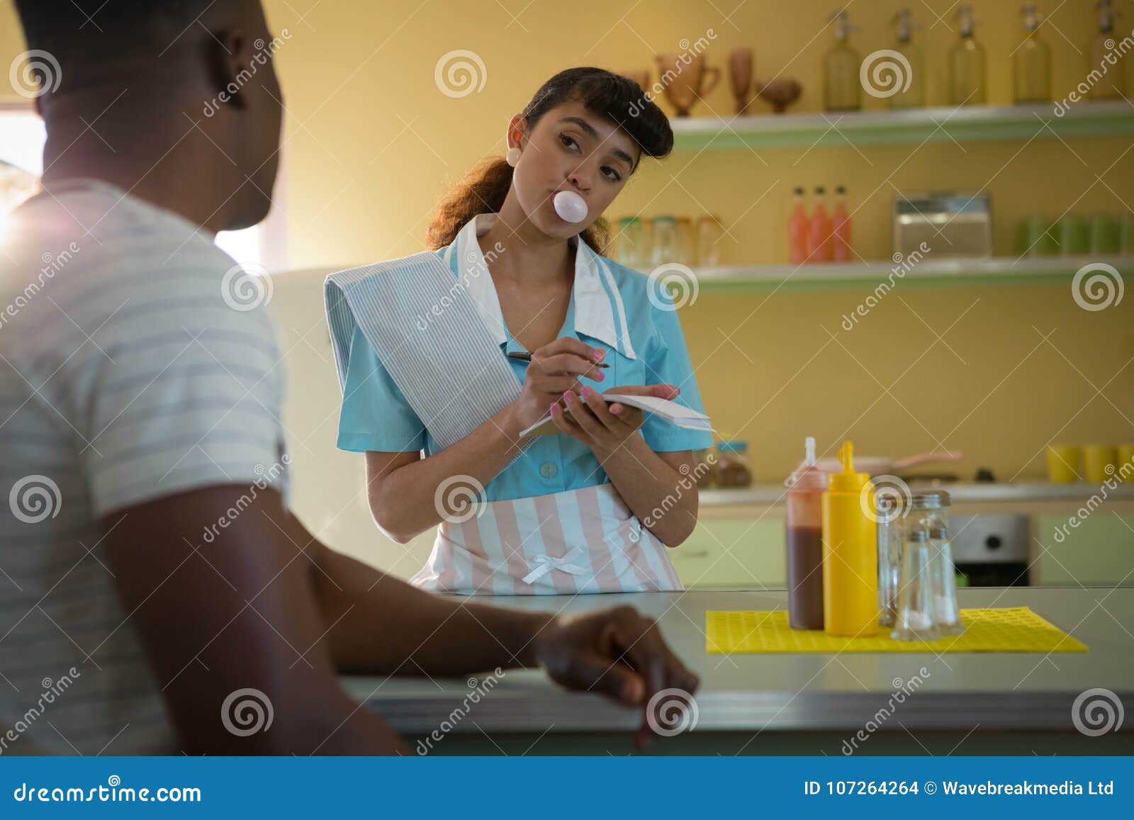 Waitress Taking Order in Restaurant Stock Photo - Image of expertise ...
