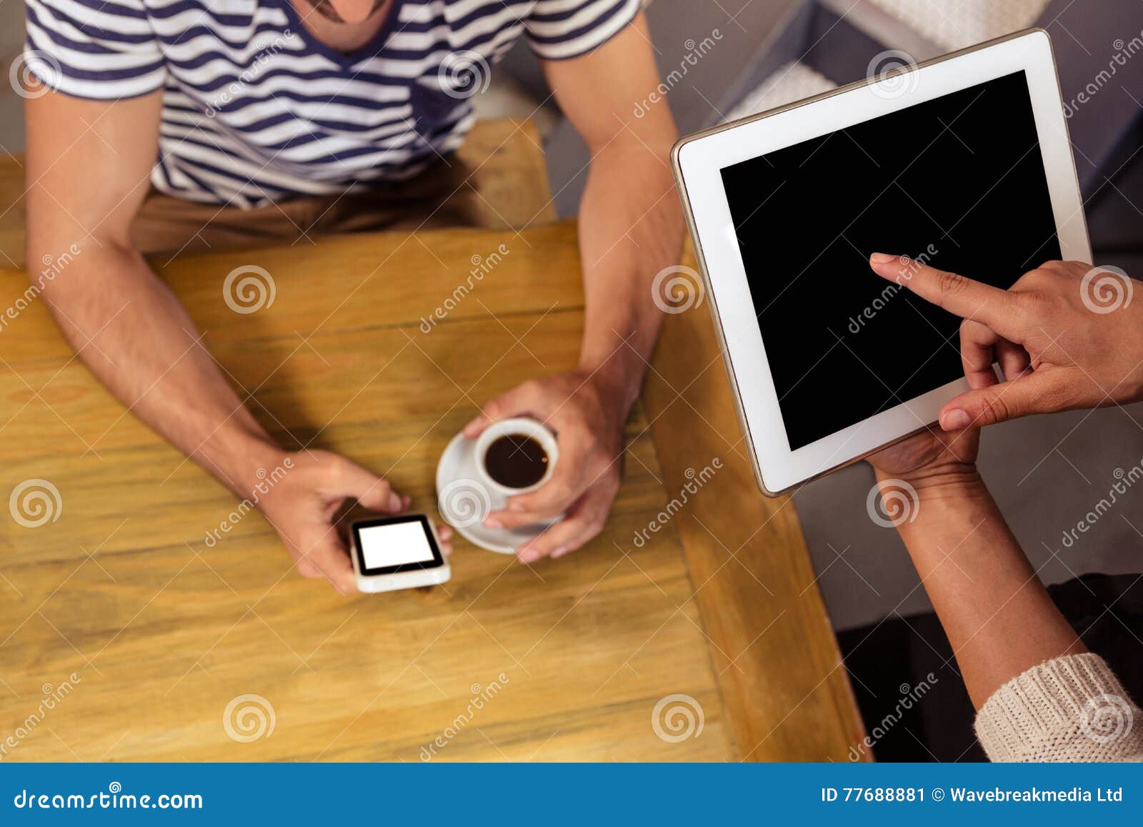 Waitress Taking Order with a Tablet Computer Stock Image - Image of ...