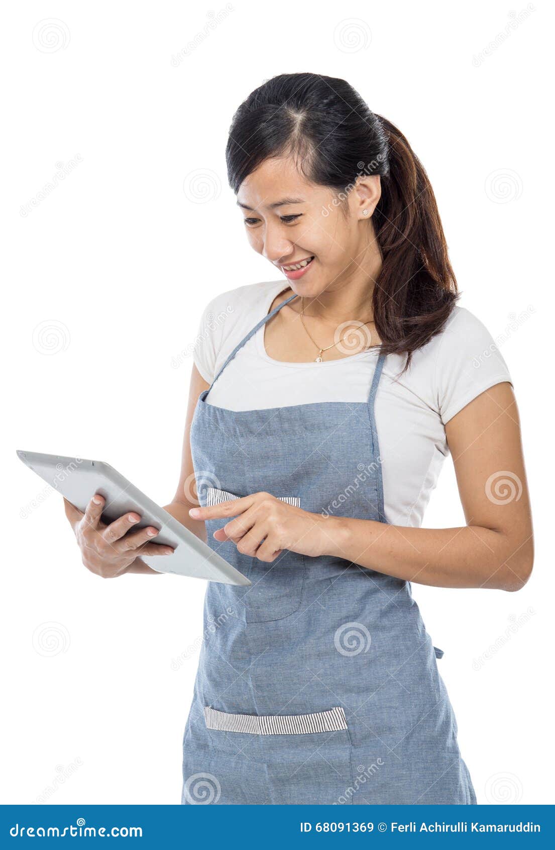 Waitress Taking an Order Using Tablet PC Stock Image - Image of serving ...